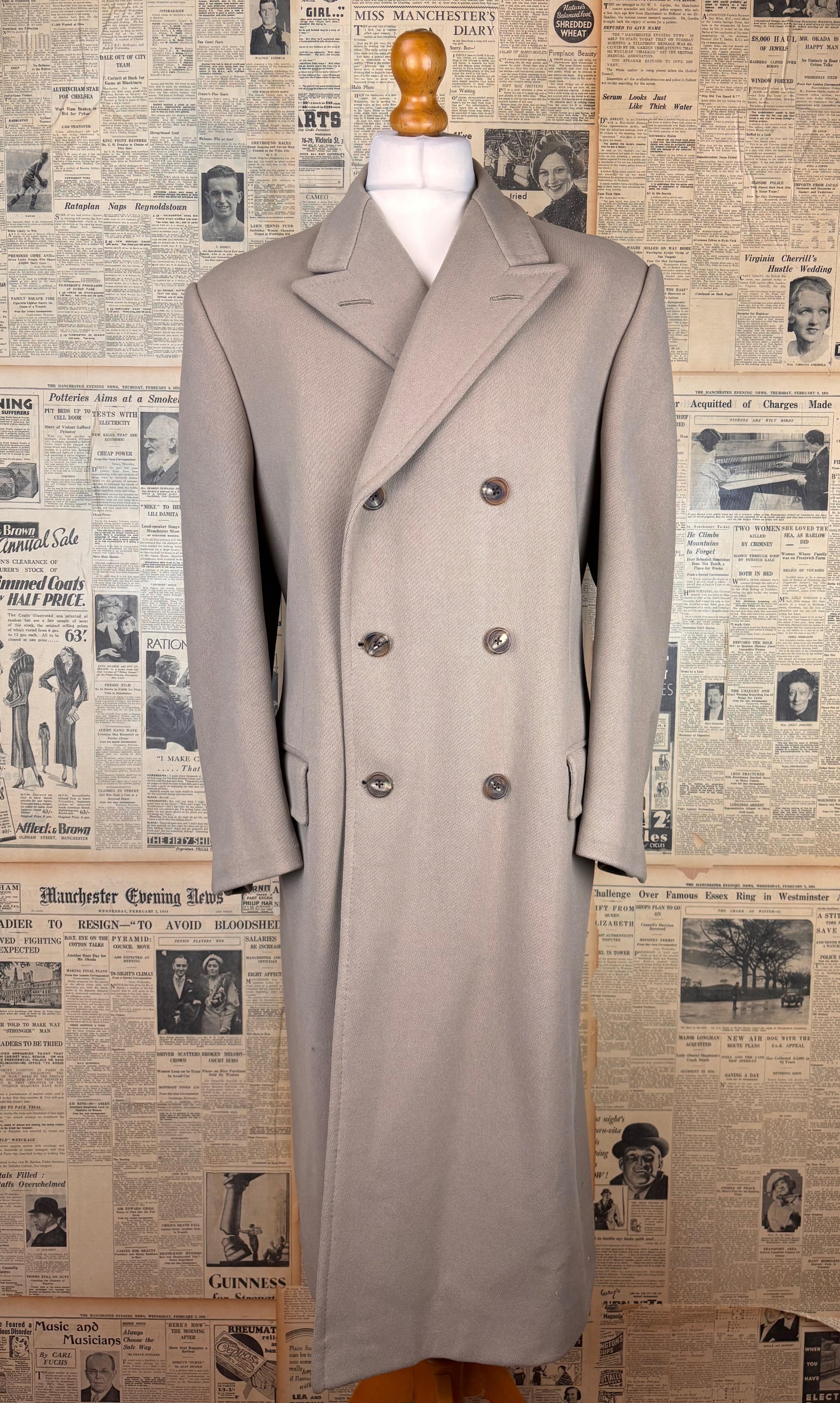 Dege cavalry twill Savile row overcoat size 42 44