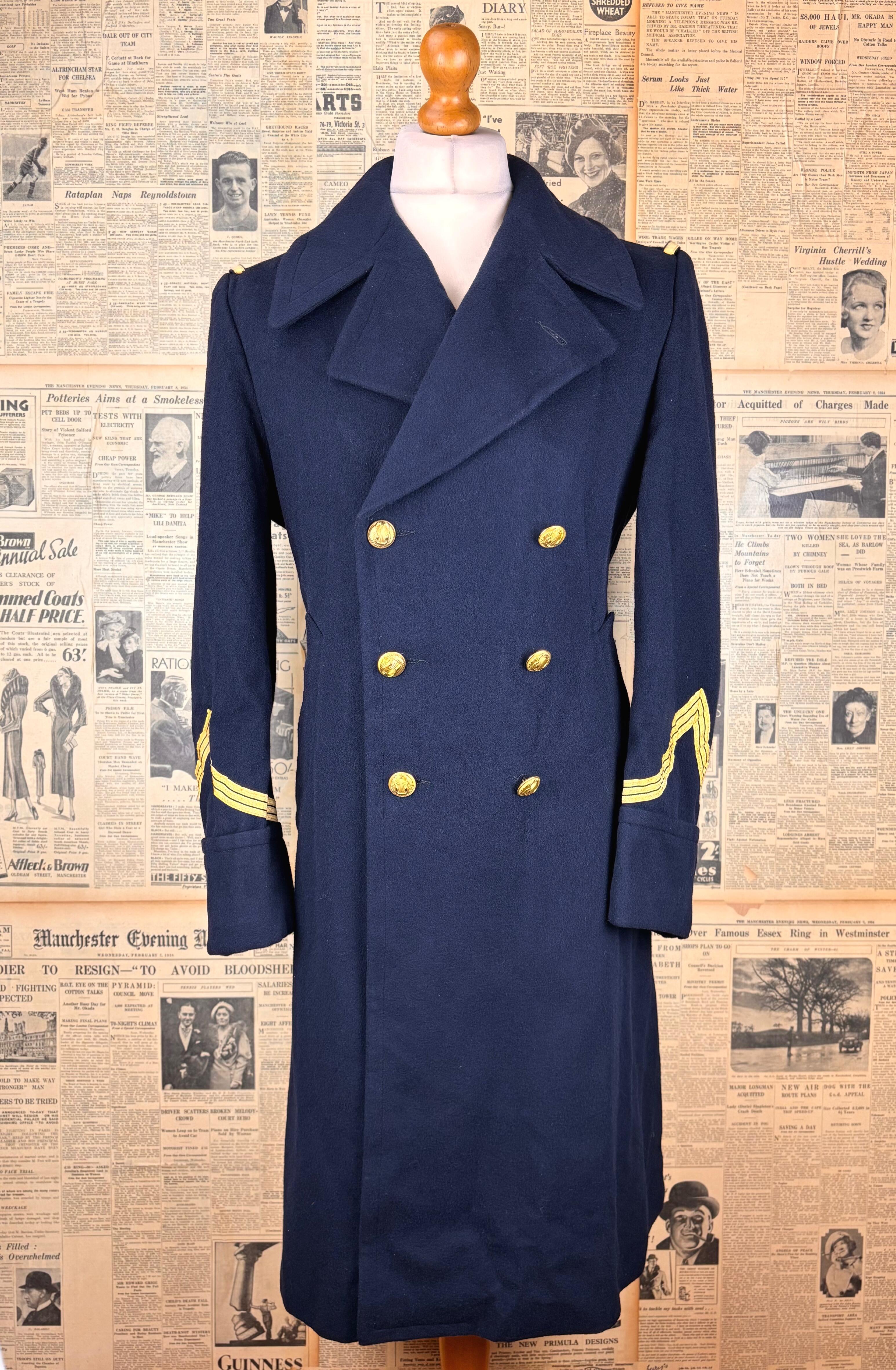 French Naval peacoat greatcoat size 38 40 long