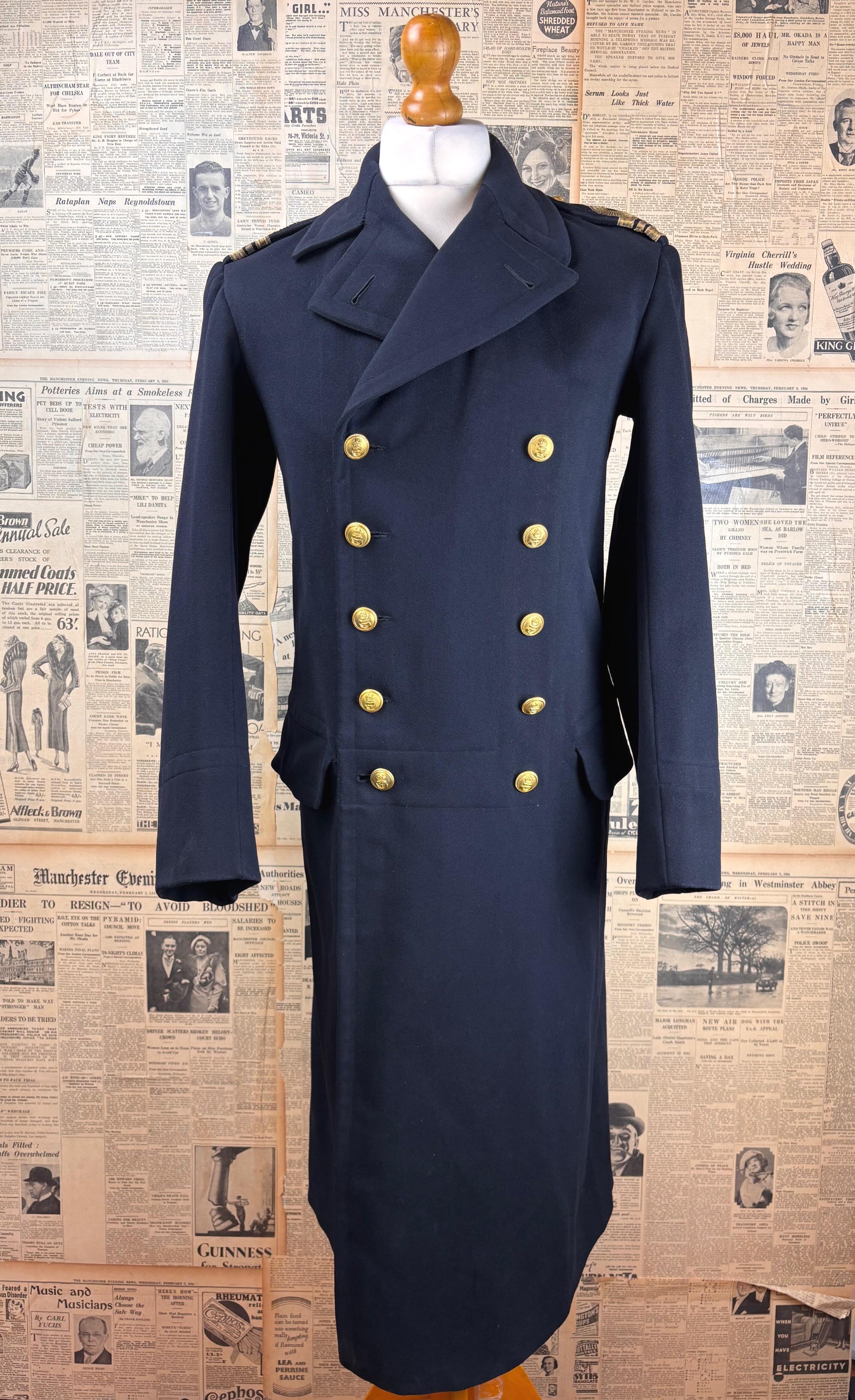 WW1 naval officers greatcoat size 38 40