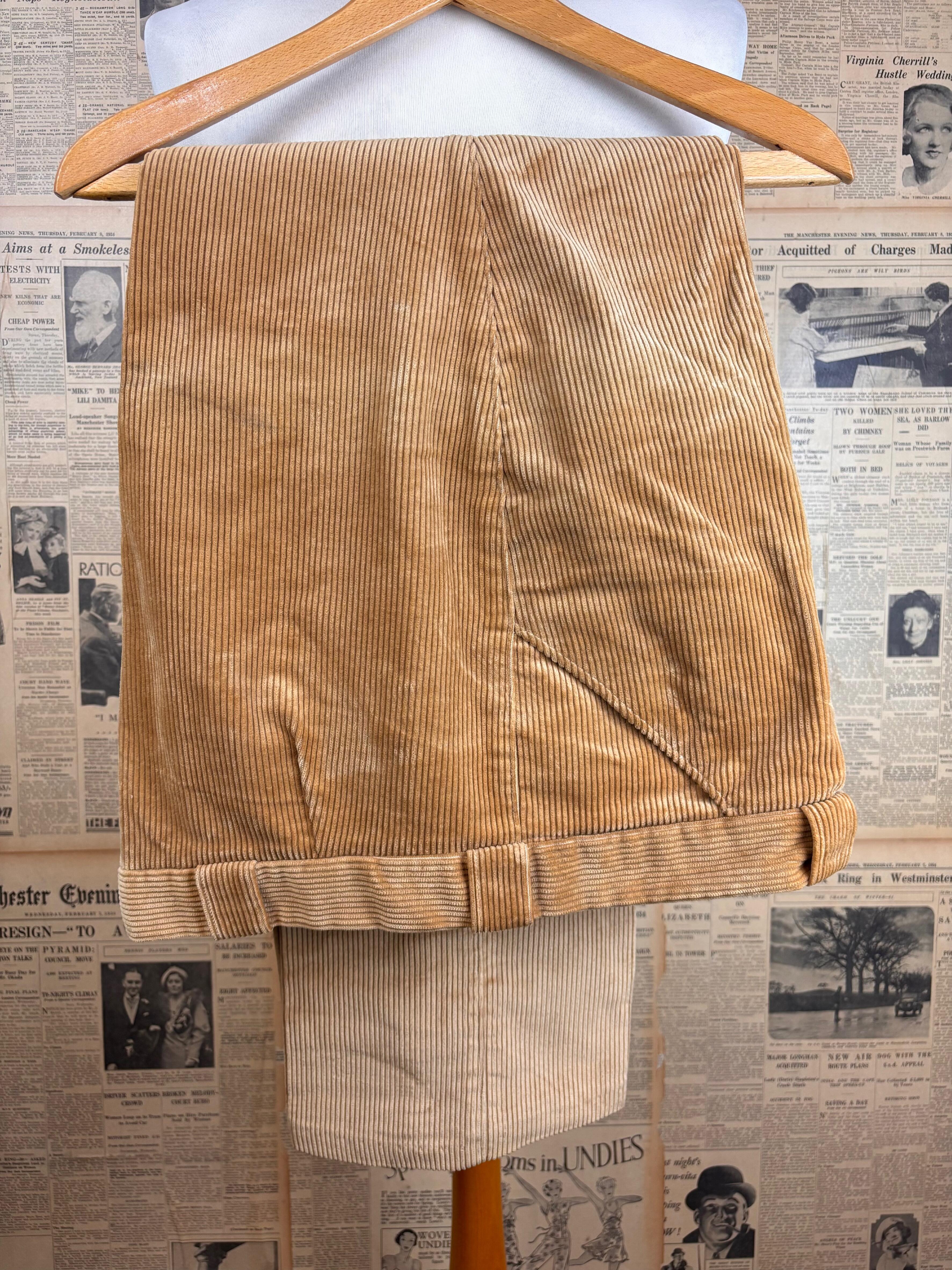 Vintage bespoke mustard cords size 40 42 reg