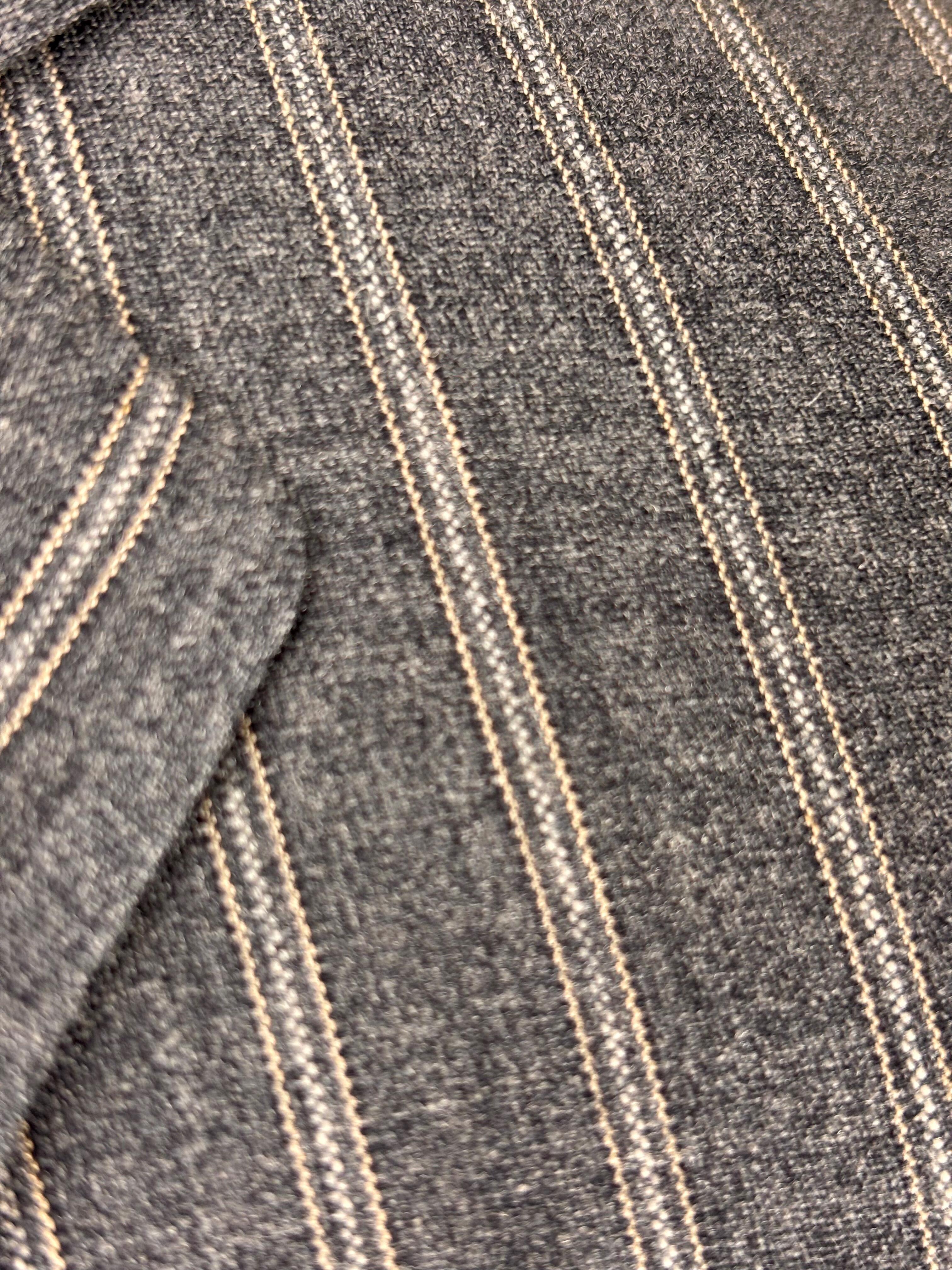 1972 Huntsman grey pinstripe Carnaby street suit size 38
