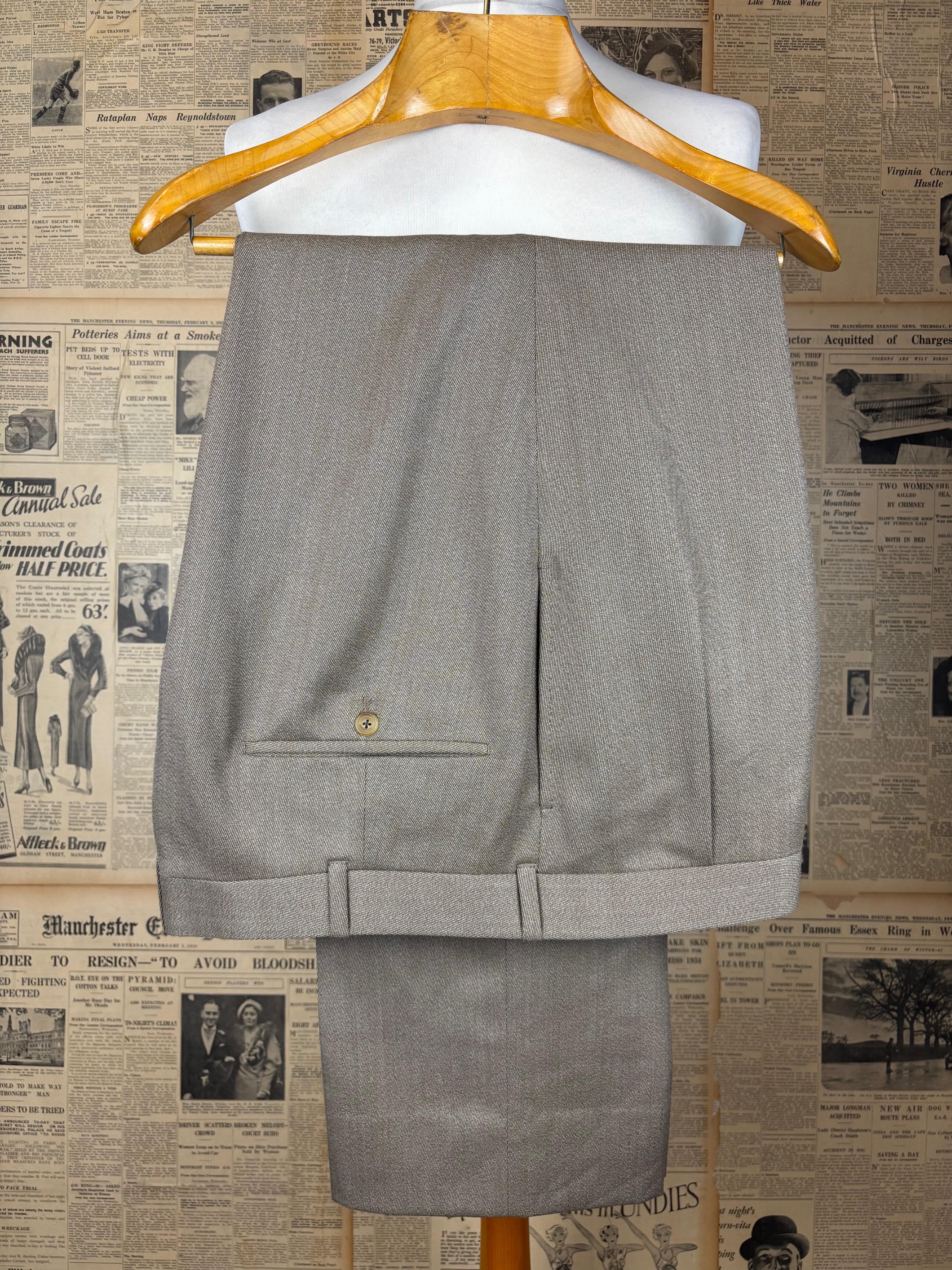 Meyer & Mortimer Savile Row covert cloth trousers size 40