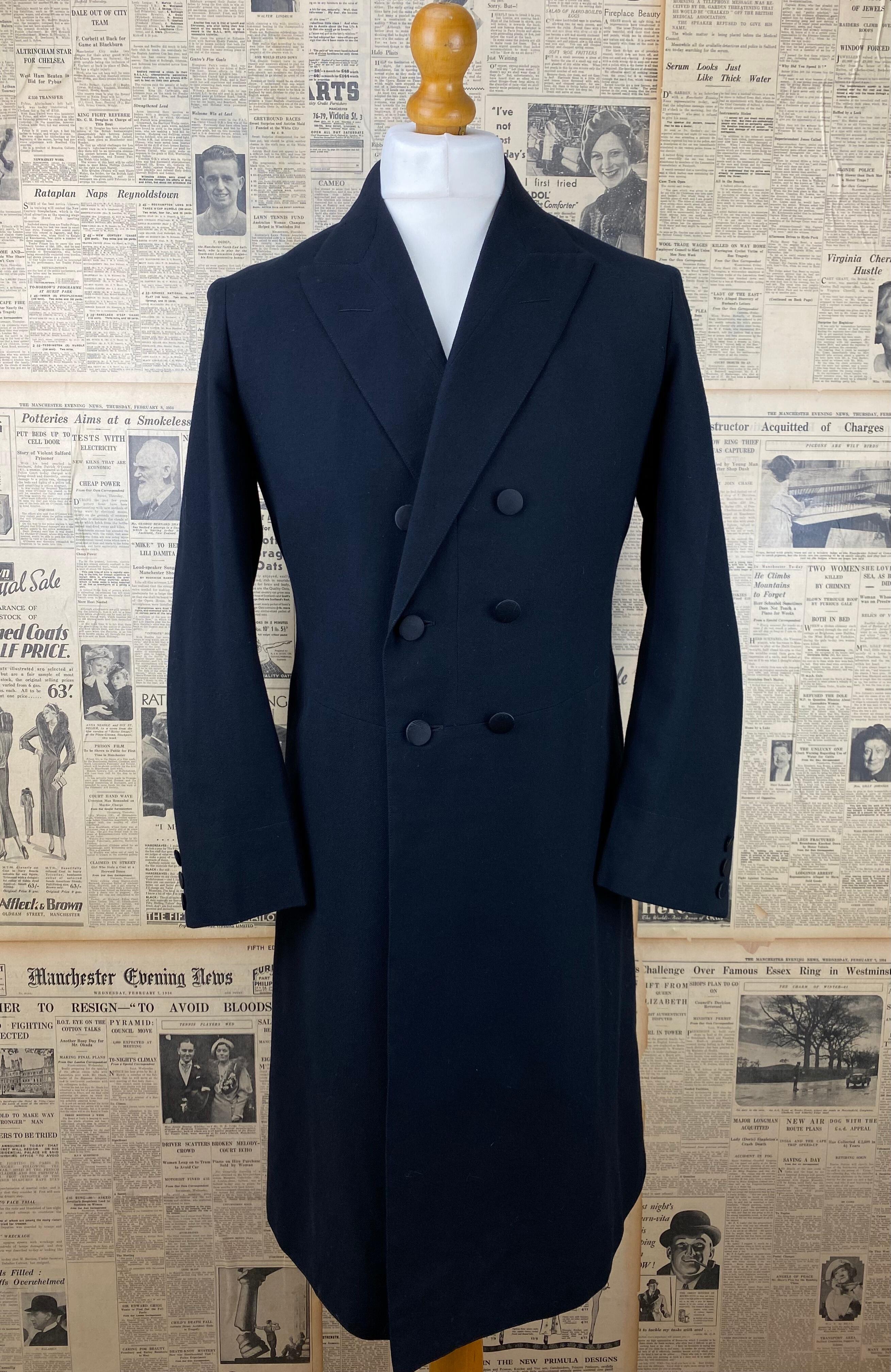 1920's six button frock coat size 38 40 short