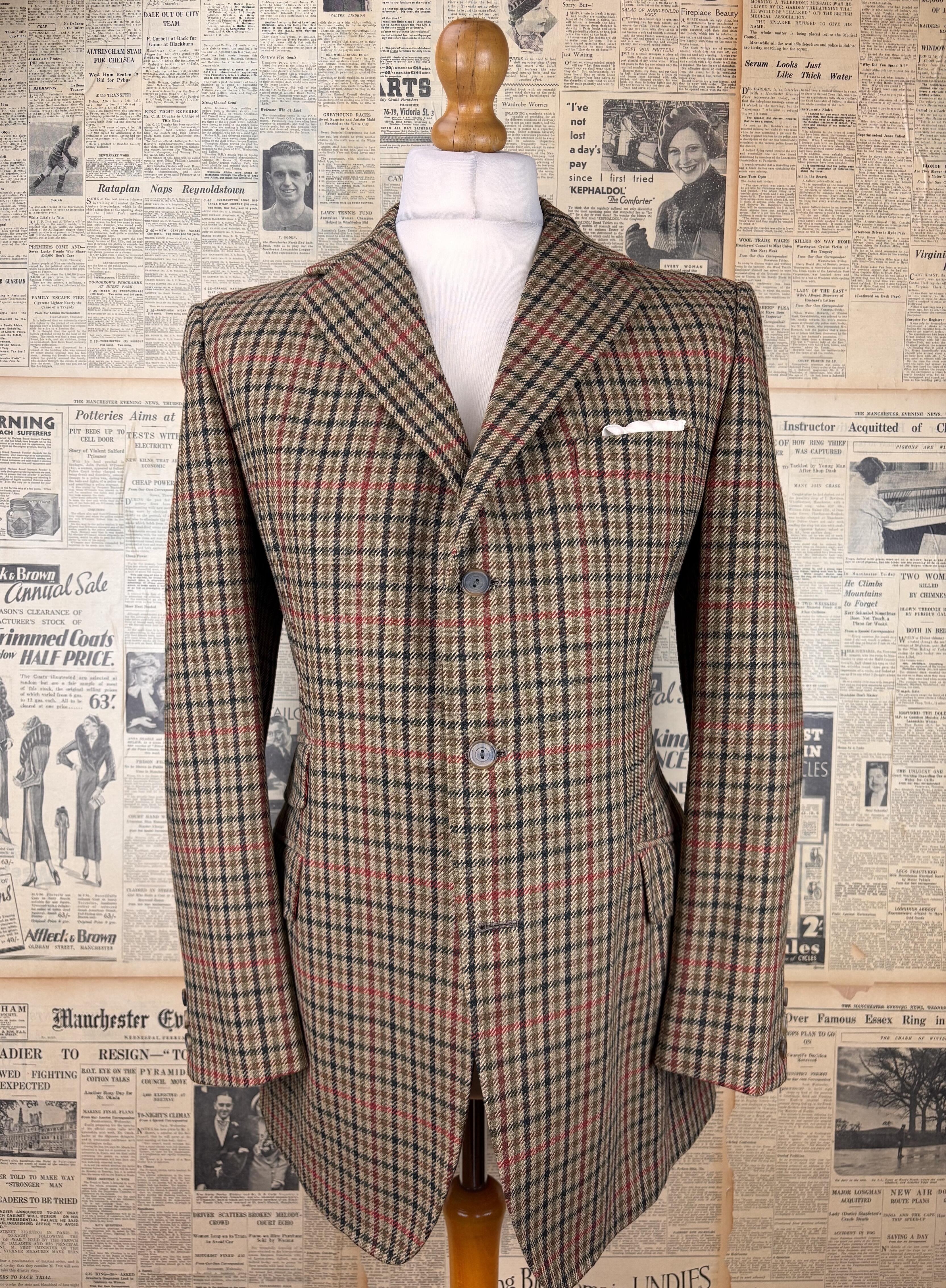 Huntsman 1990 tweed check jacket size 40