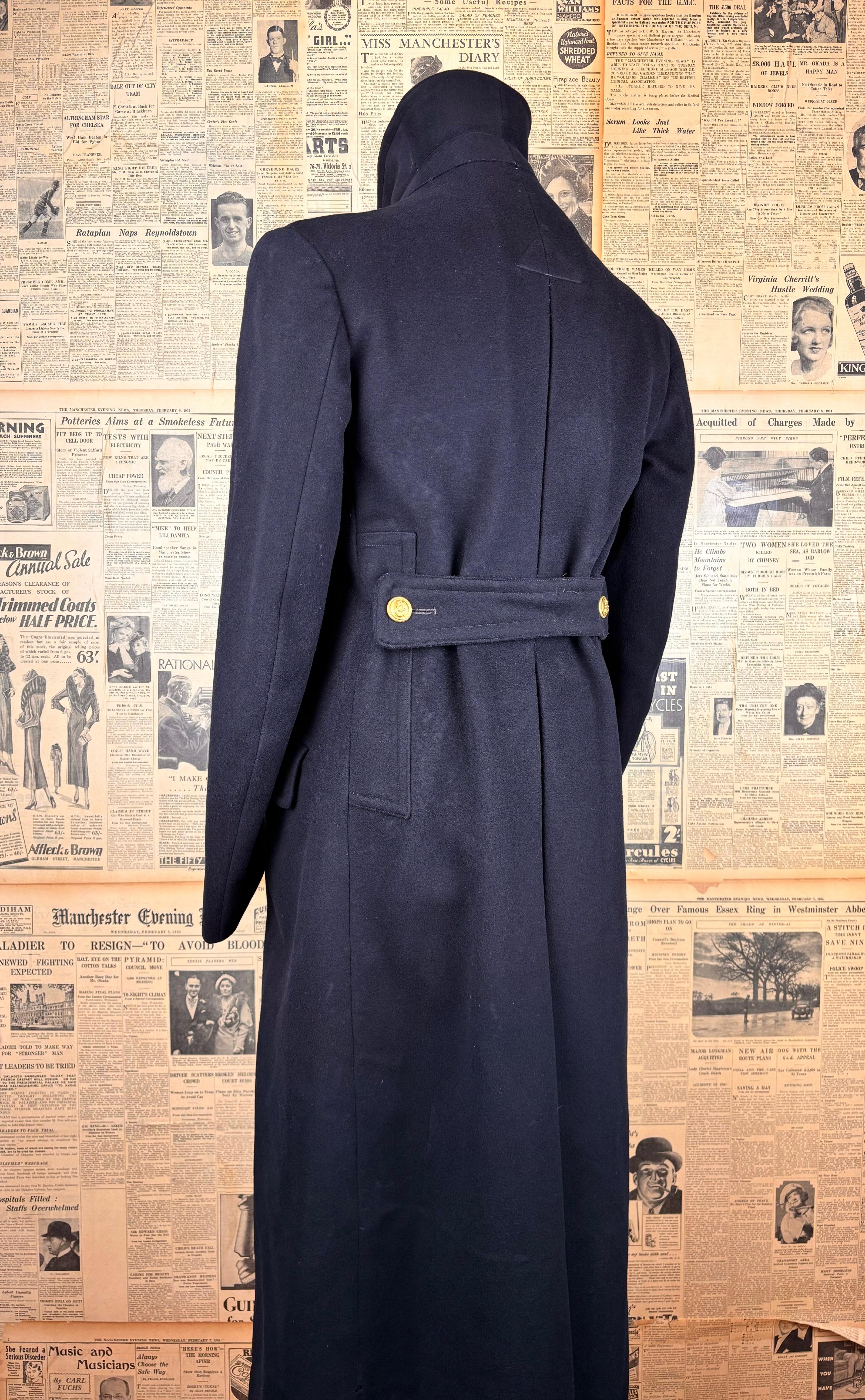 1943 WW2 naval officers doe skin greatcoat size 38 40 long