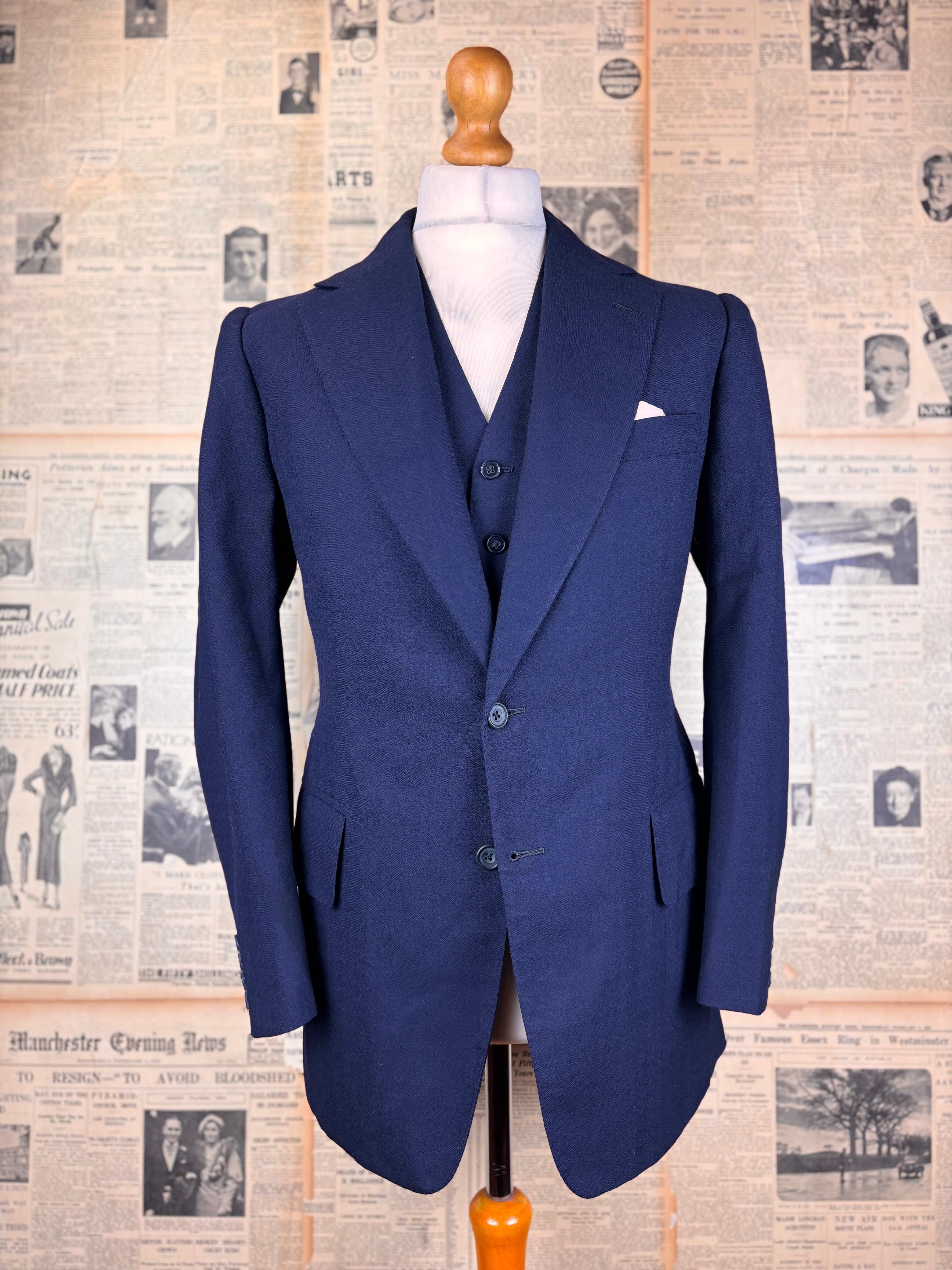 1972 Tommy Nutter Nutters three piece navy suit size 40