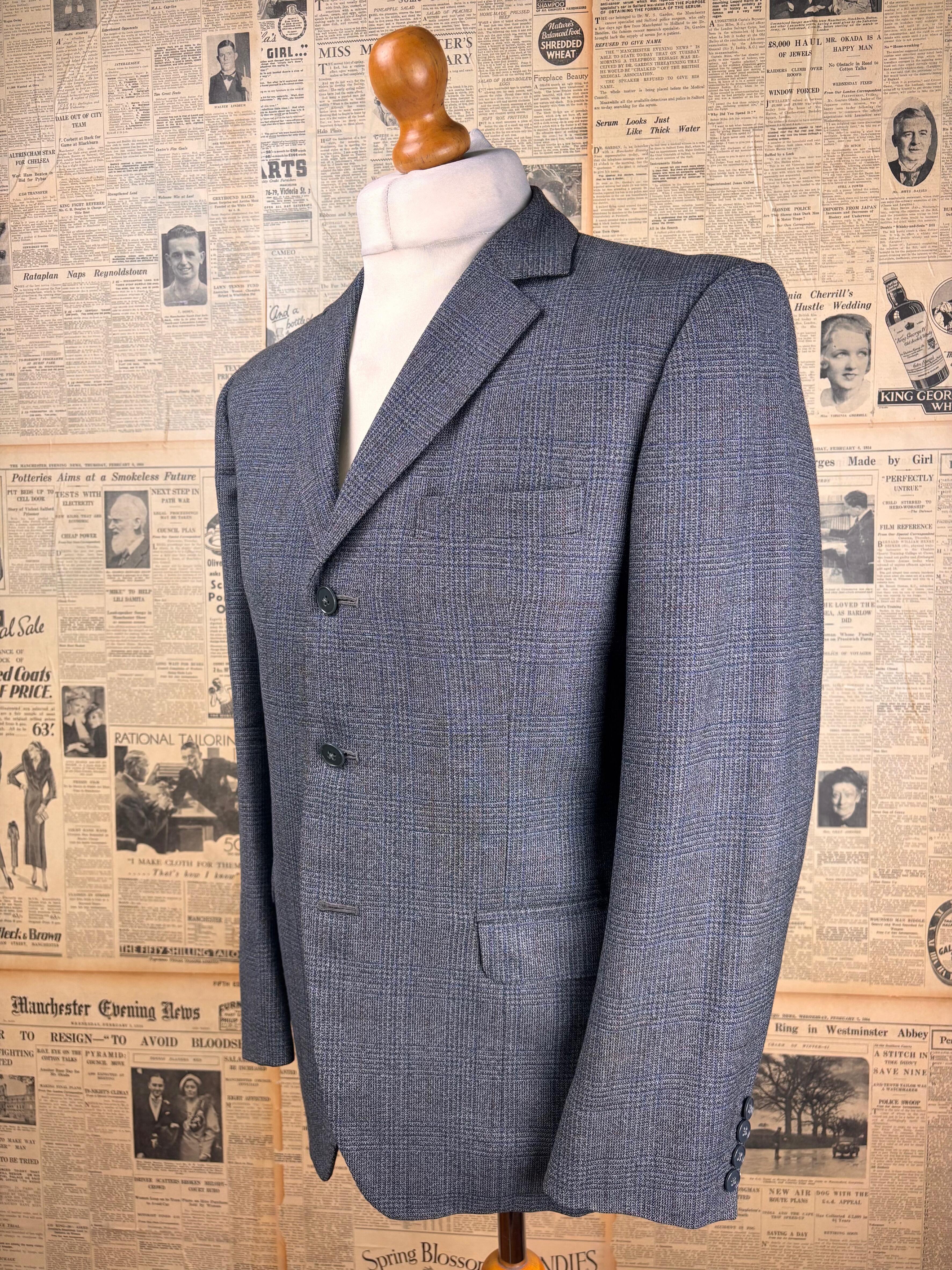 1960's grey blue suit size 40 reg