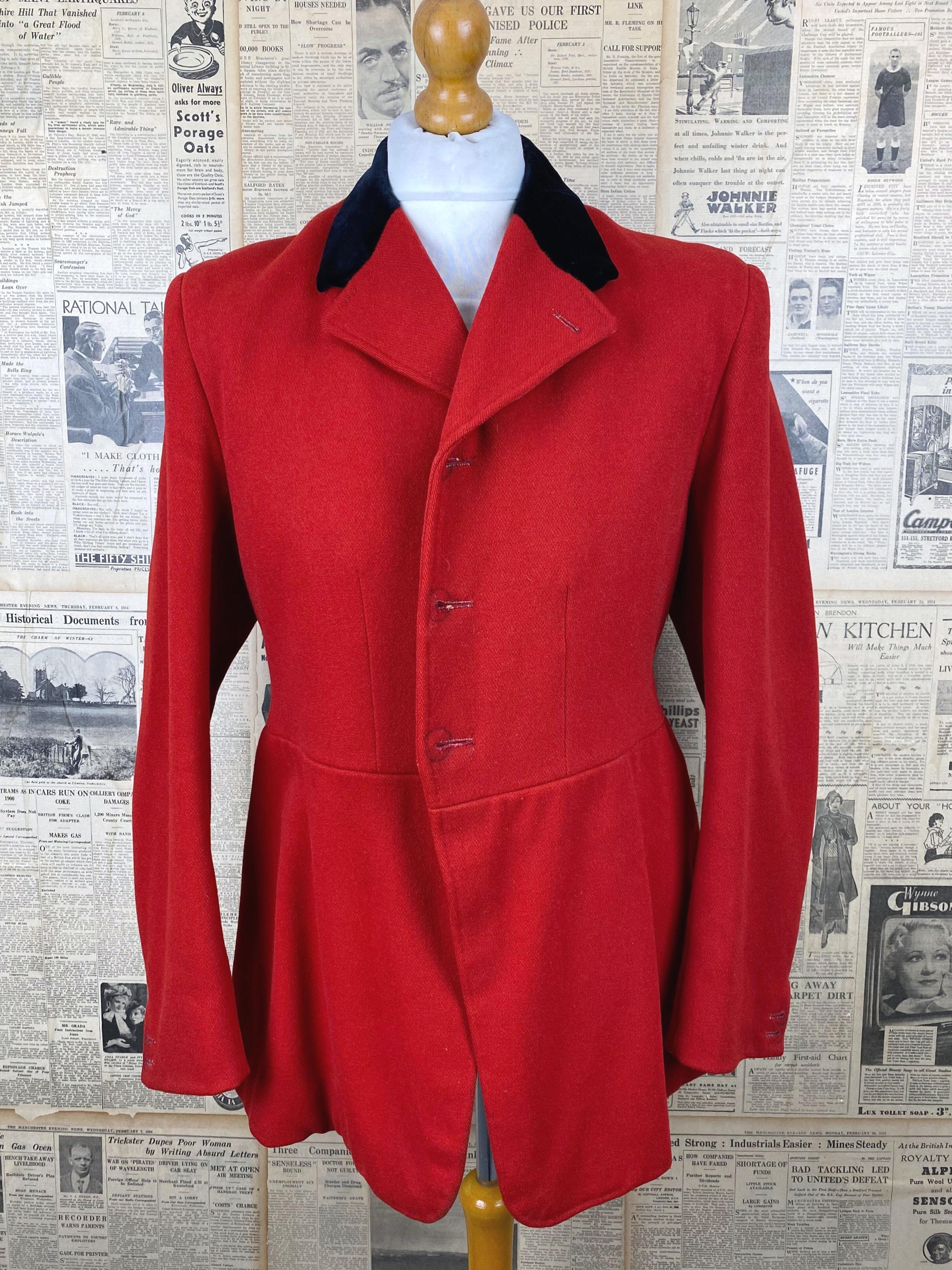 Vintage Savile row bespoke red hunt coat size 40