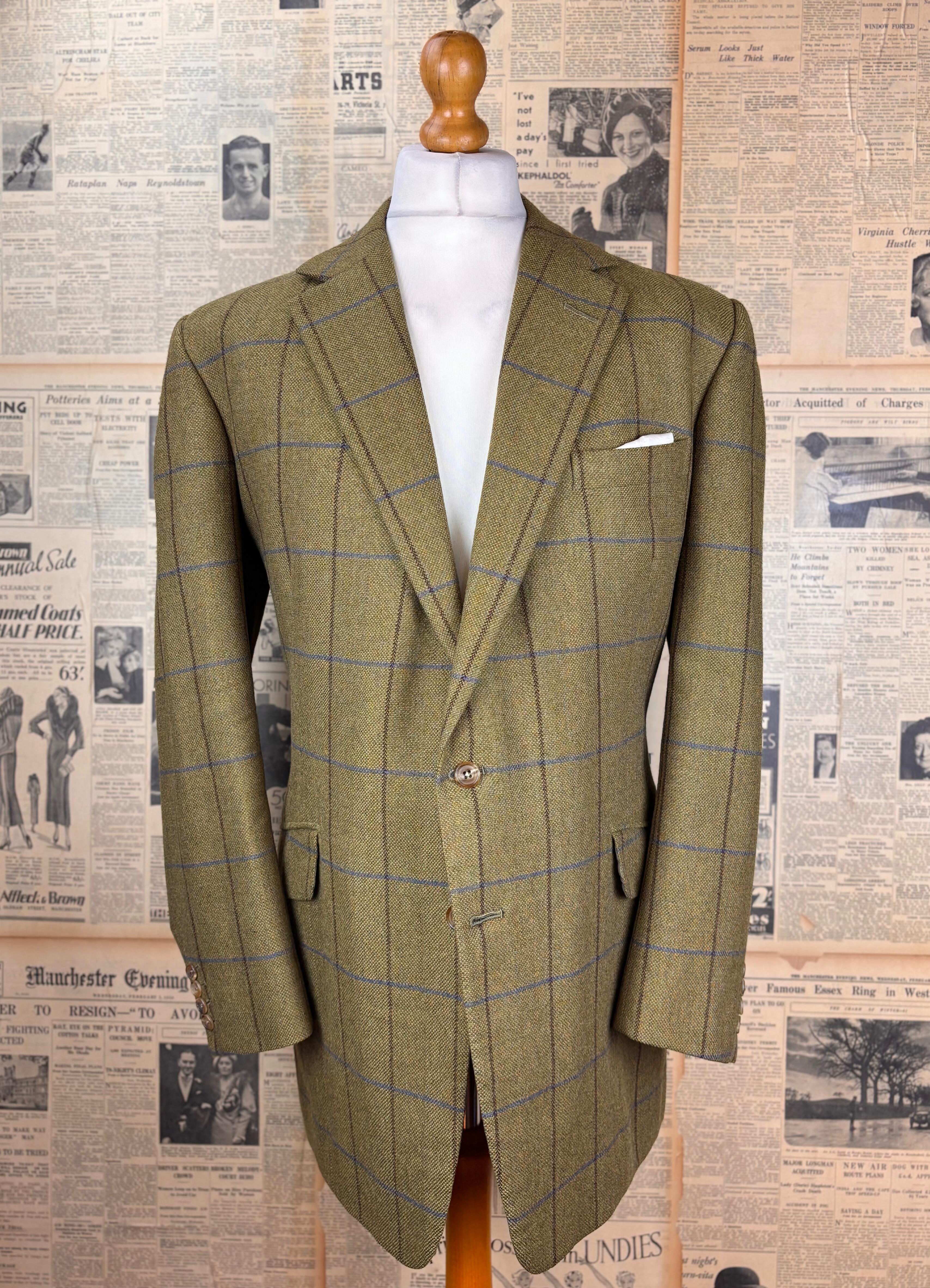 Welsh & Jefferies Savile row soft tweed jacket size 44 46 long