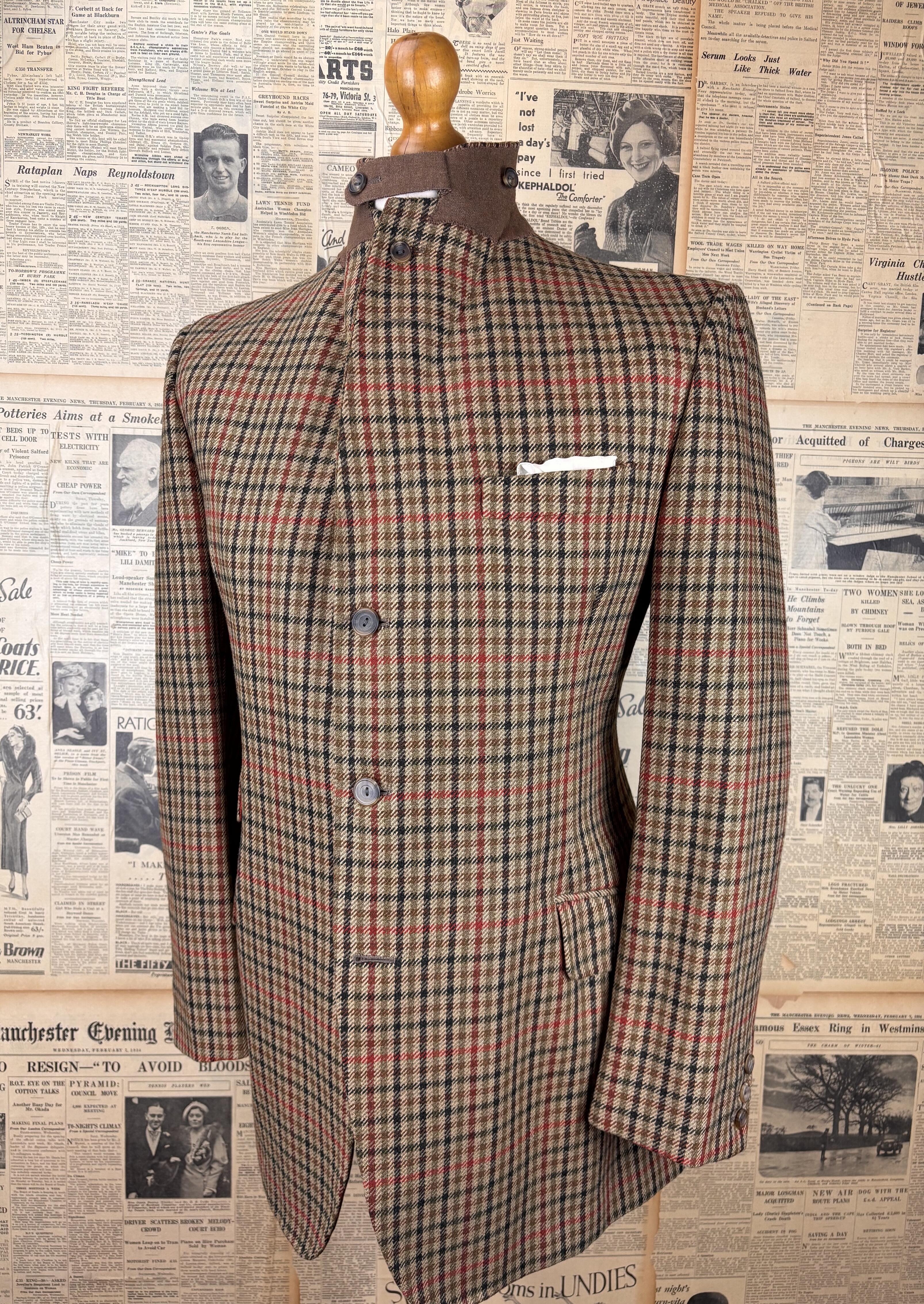 Huntsman 1990 tweed check jacket size 40