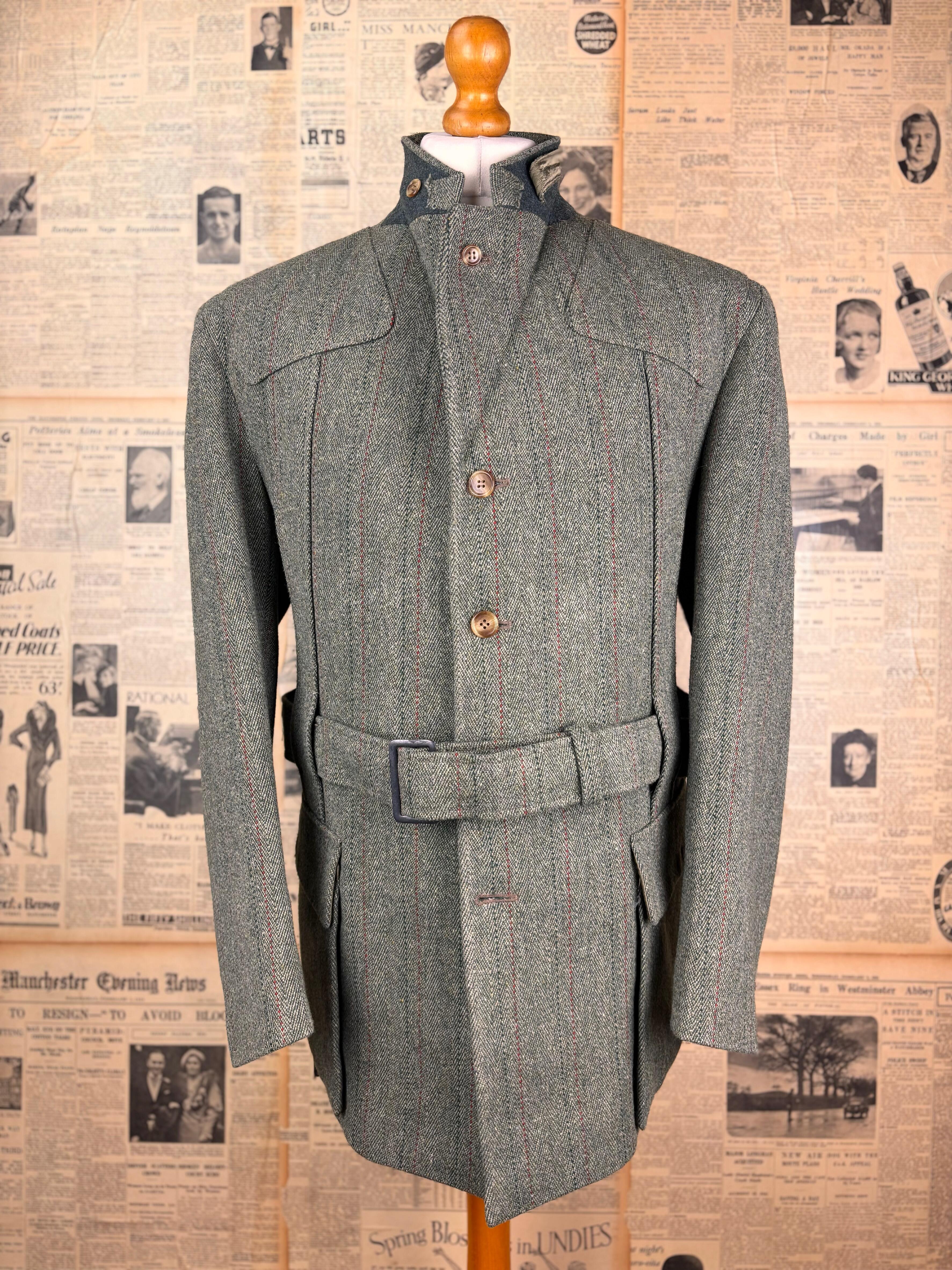 Beaver three piece Norfolk tweed shooting suit size 44 46