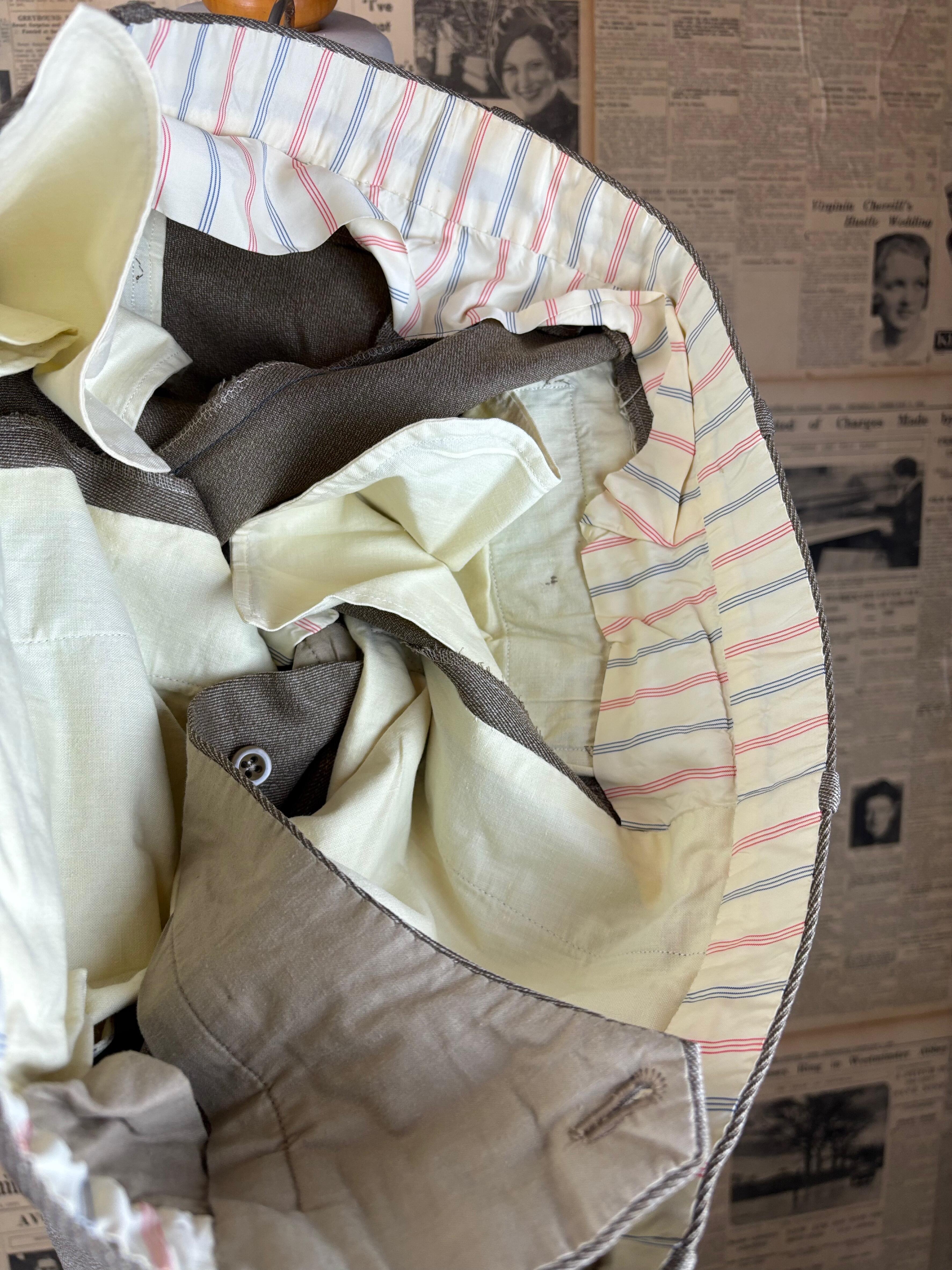 Dege Savile row bespoke covert cloth trousers size 38