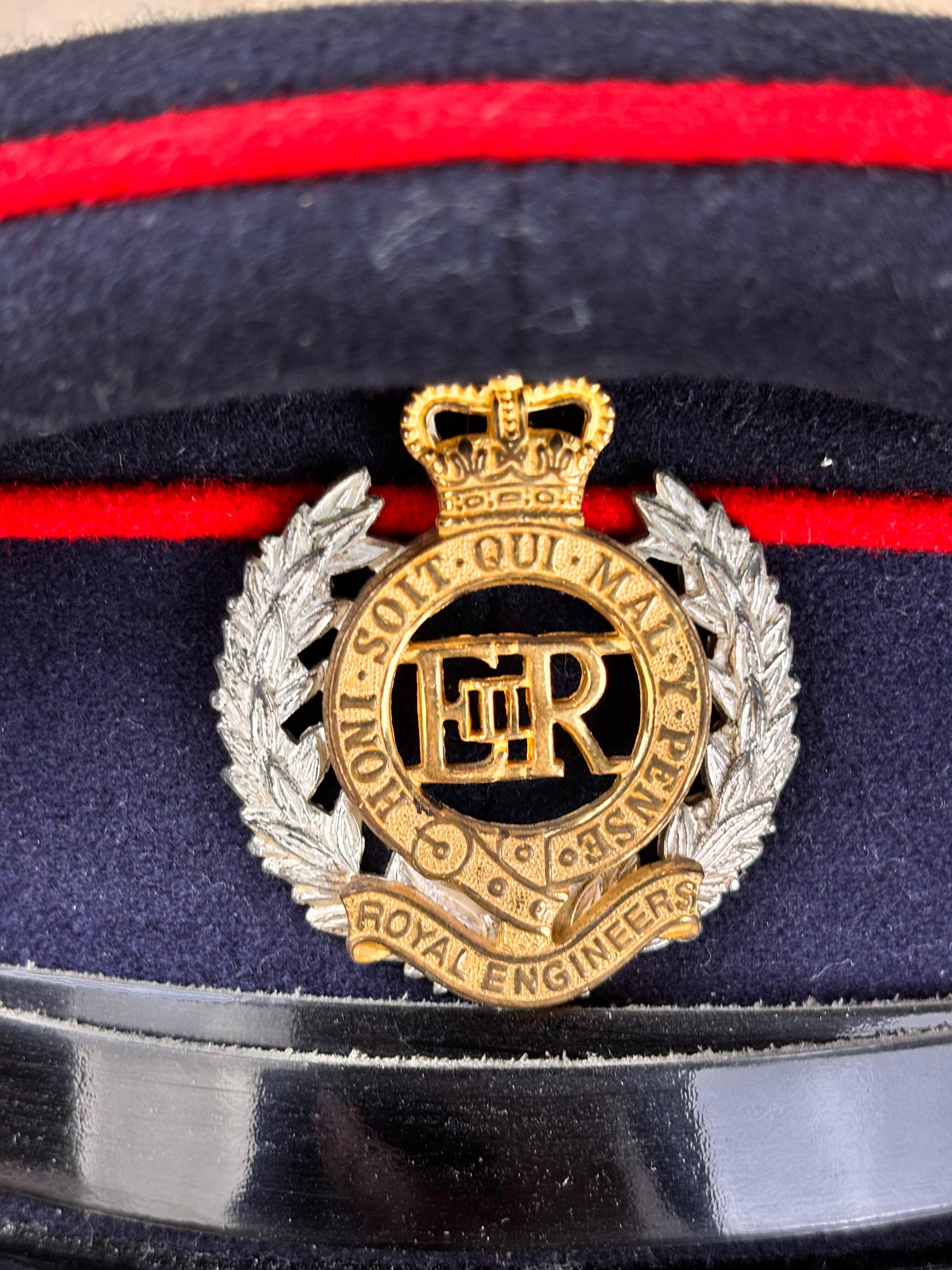 Royal Engineers British army officers hat cap size 60 73/8ths