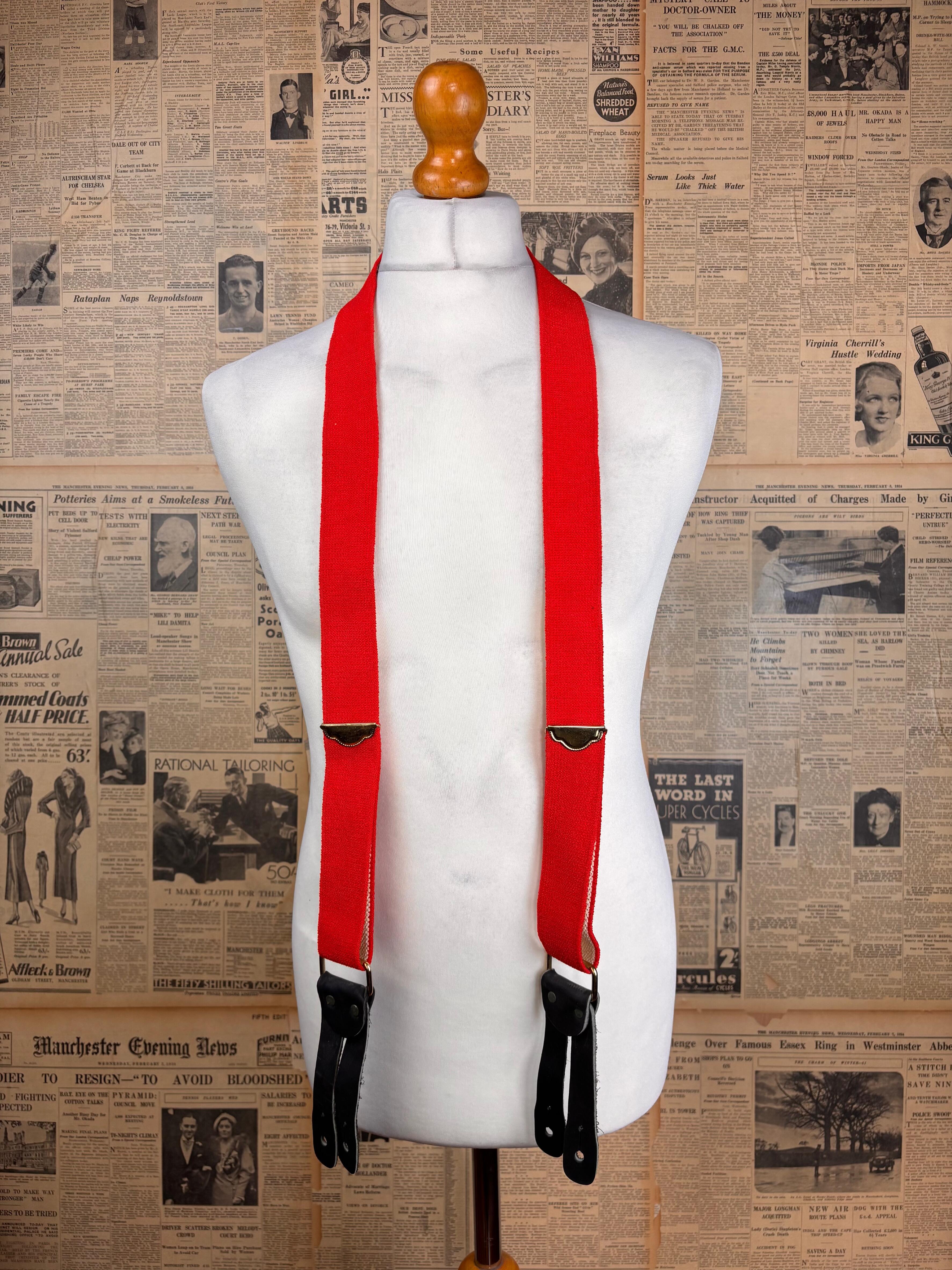 Vintage heavy military red braces