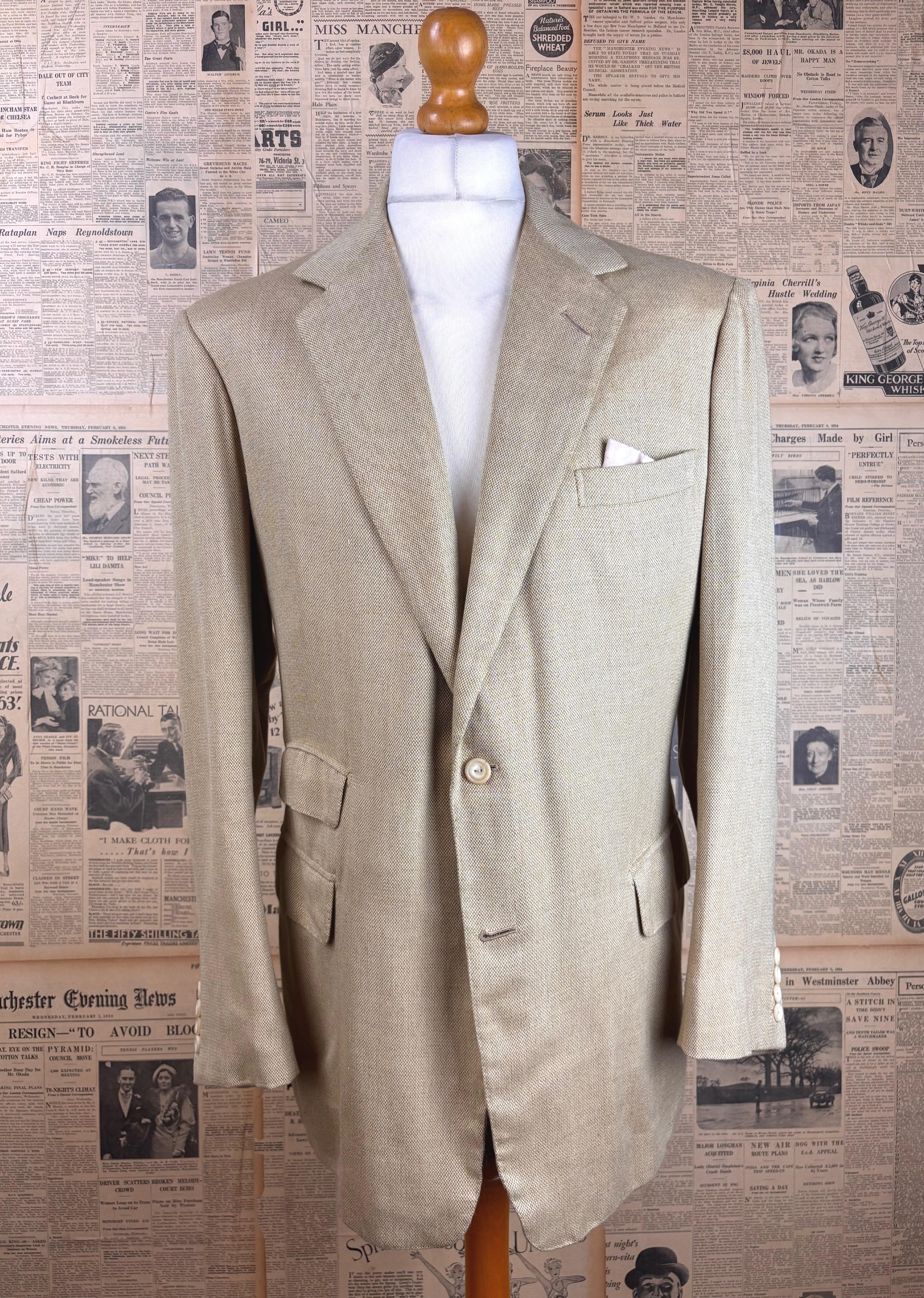 Anderson & Sheppard cashmere cream jacket size 48 50 reg