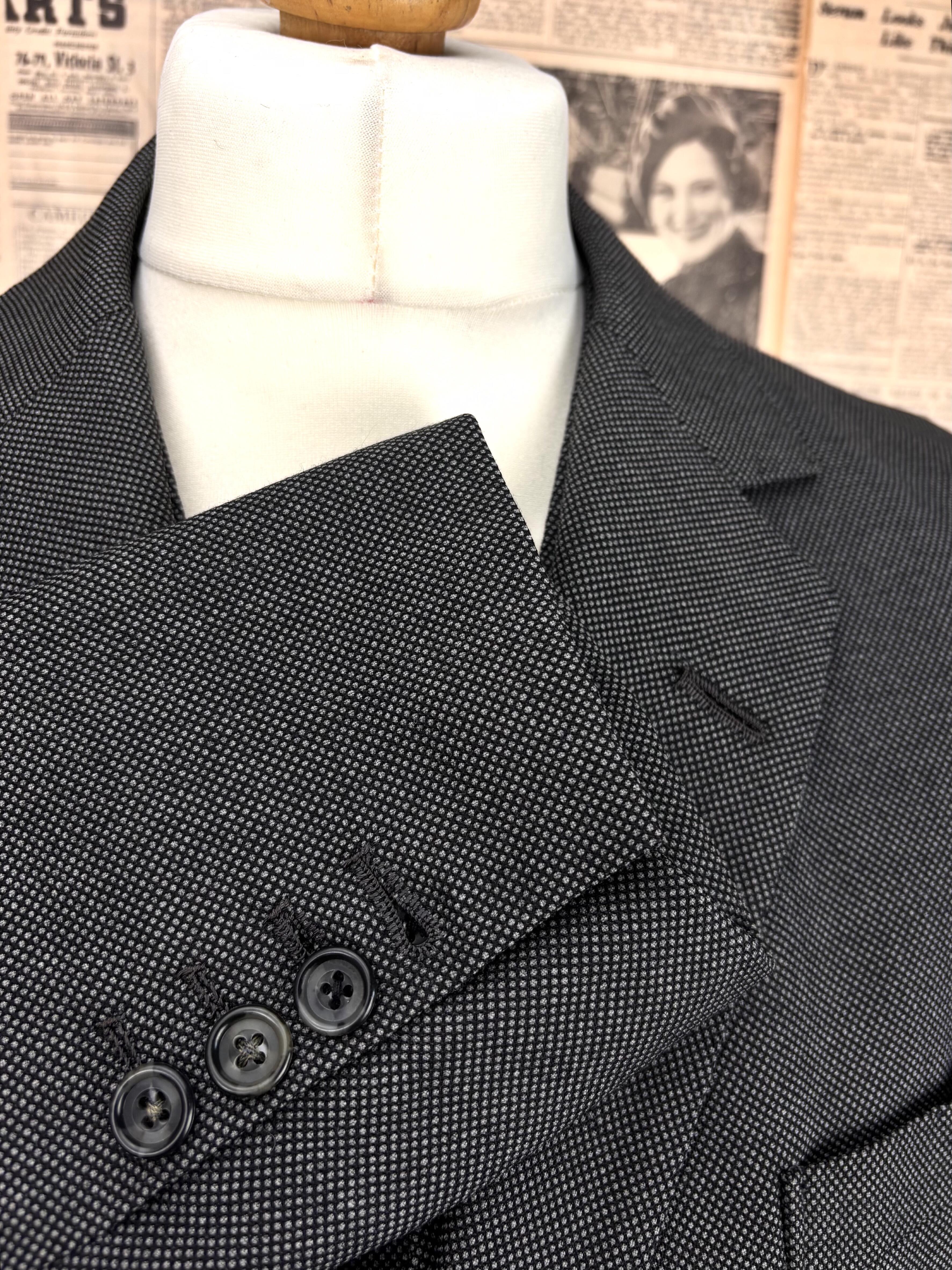 Bespoke Grey birds eye jacket and waistcoat size 38