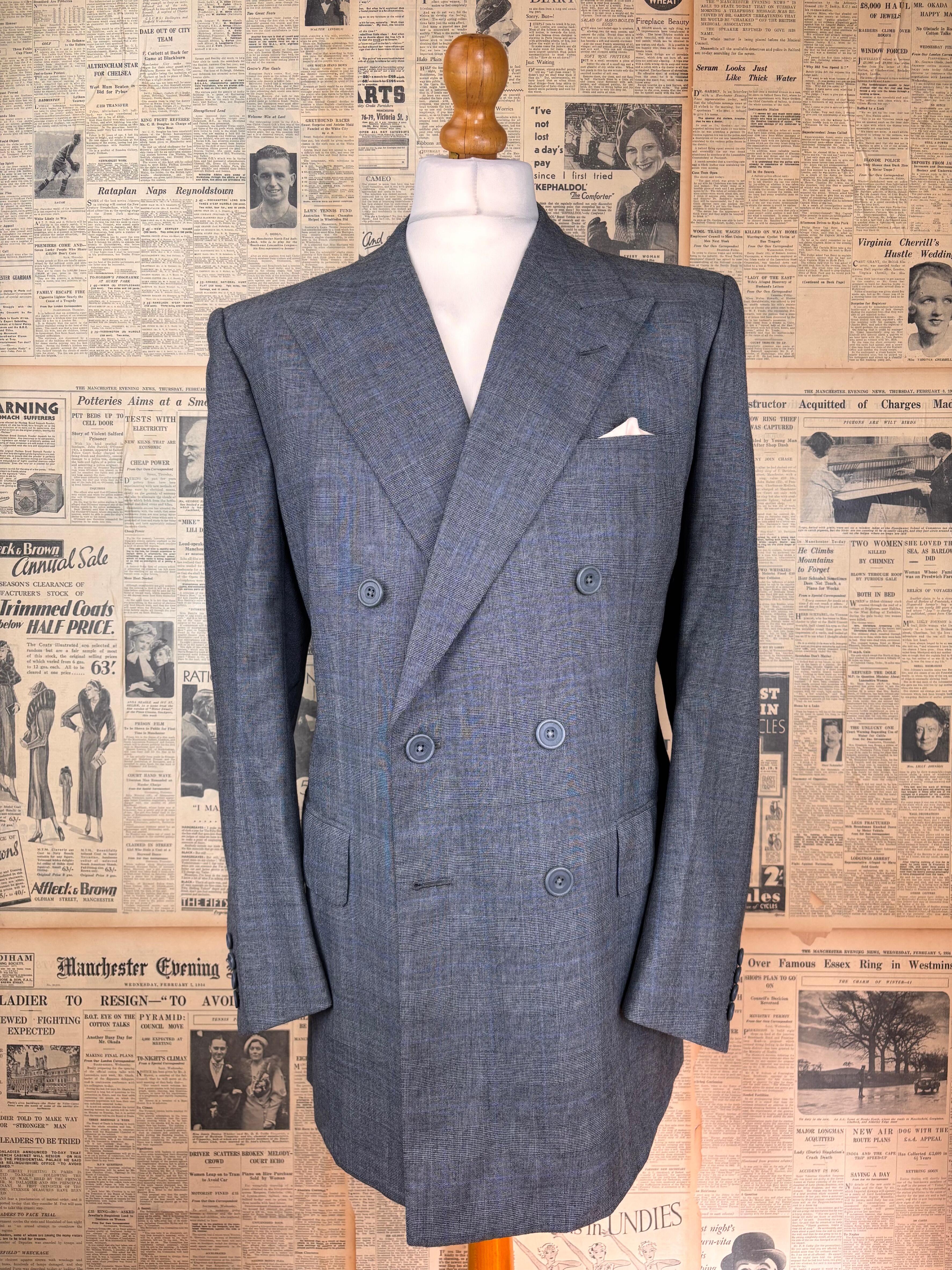 1991 Peter Moore Savile Row Prince of Wales DB suit size 42 long