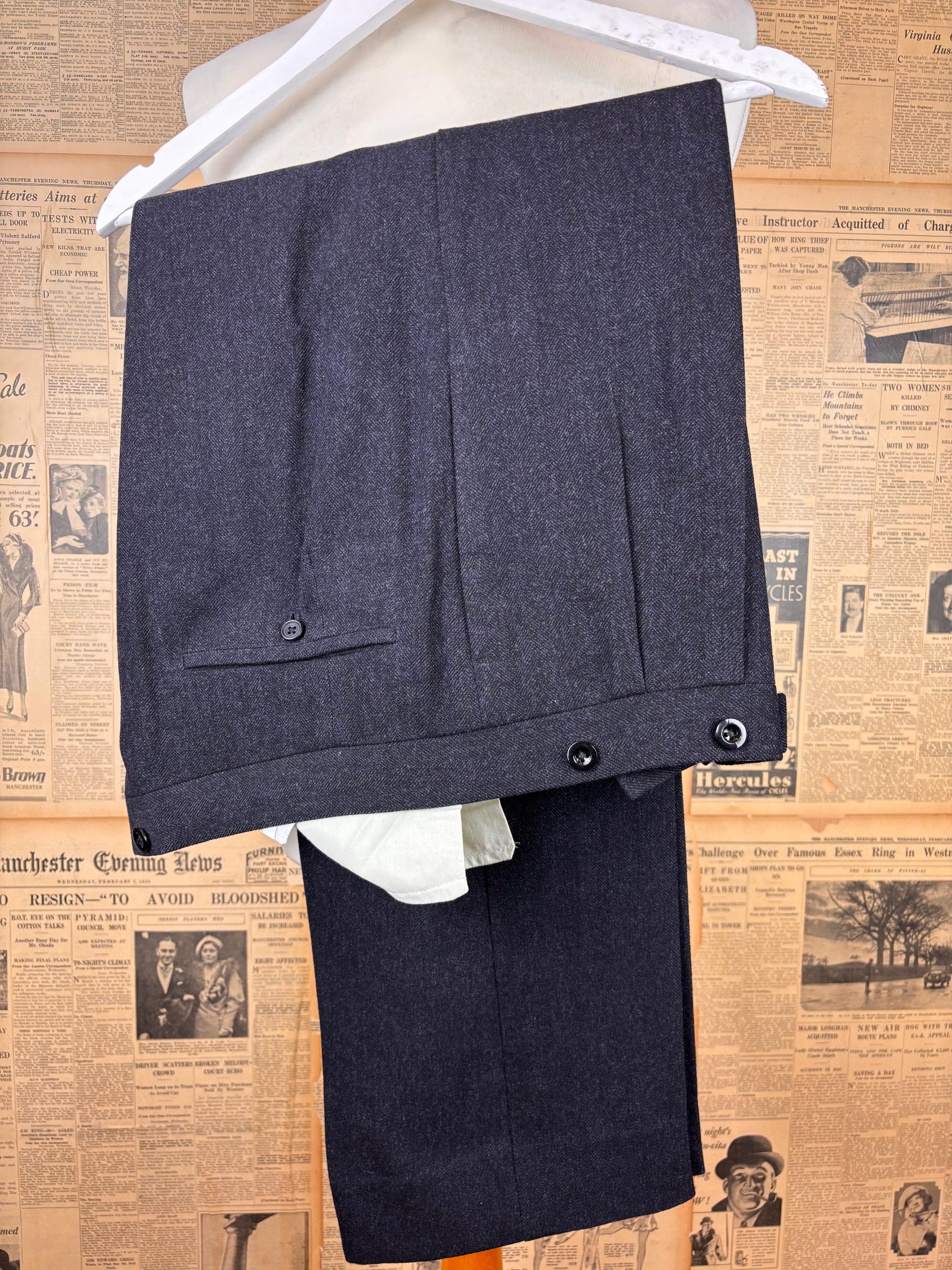 1996 Meyer & Mortimer Heavy Charcoal DB suit size 42 44