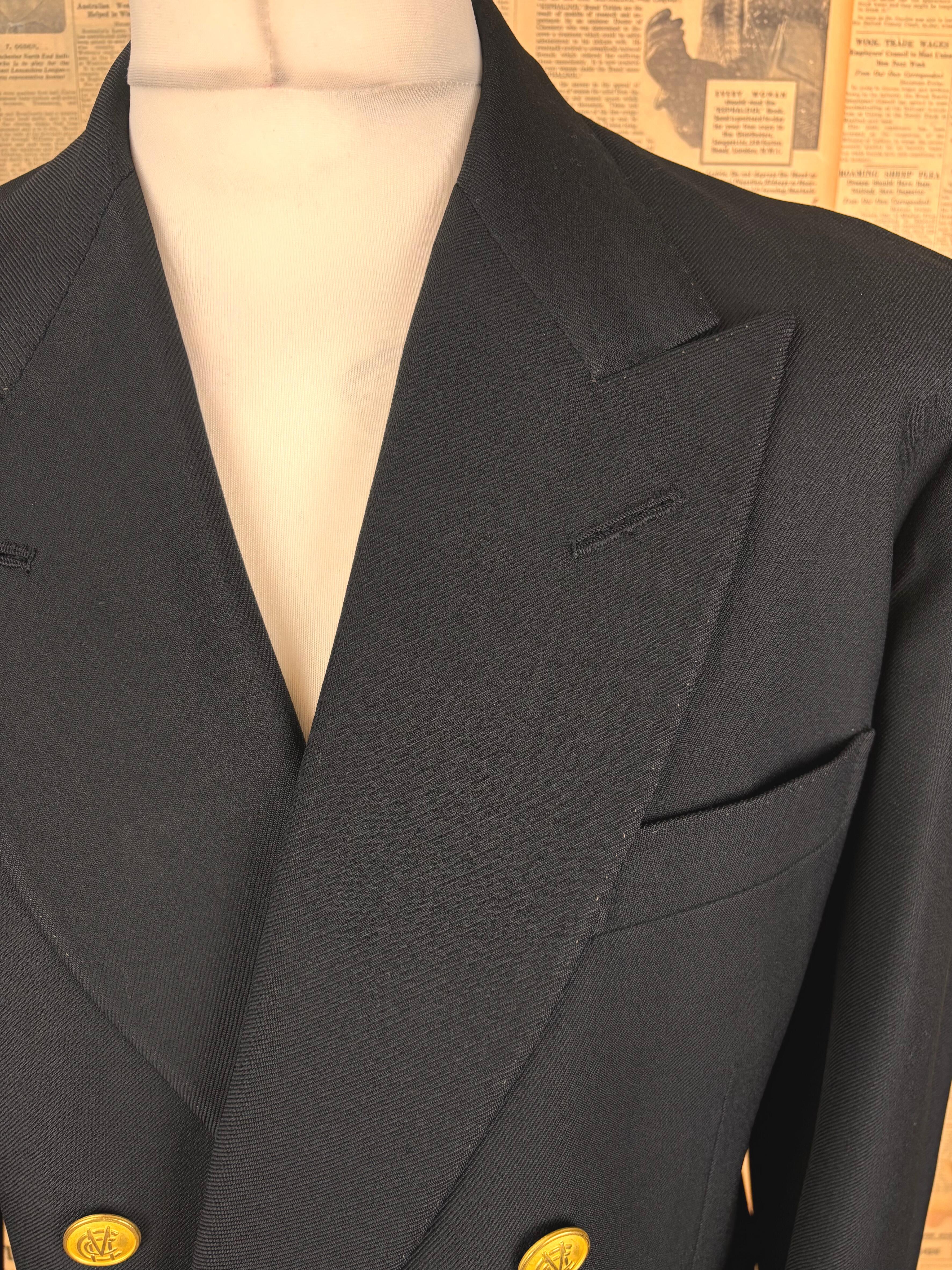 Meyer & Mortier navy regimental style blazer size 40 42