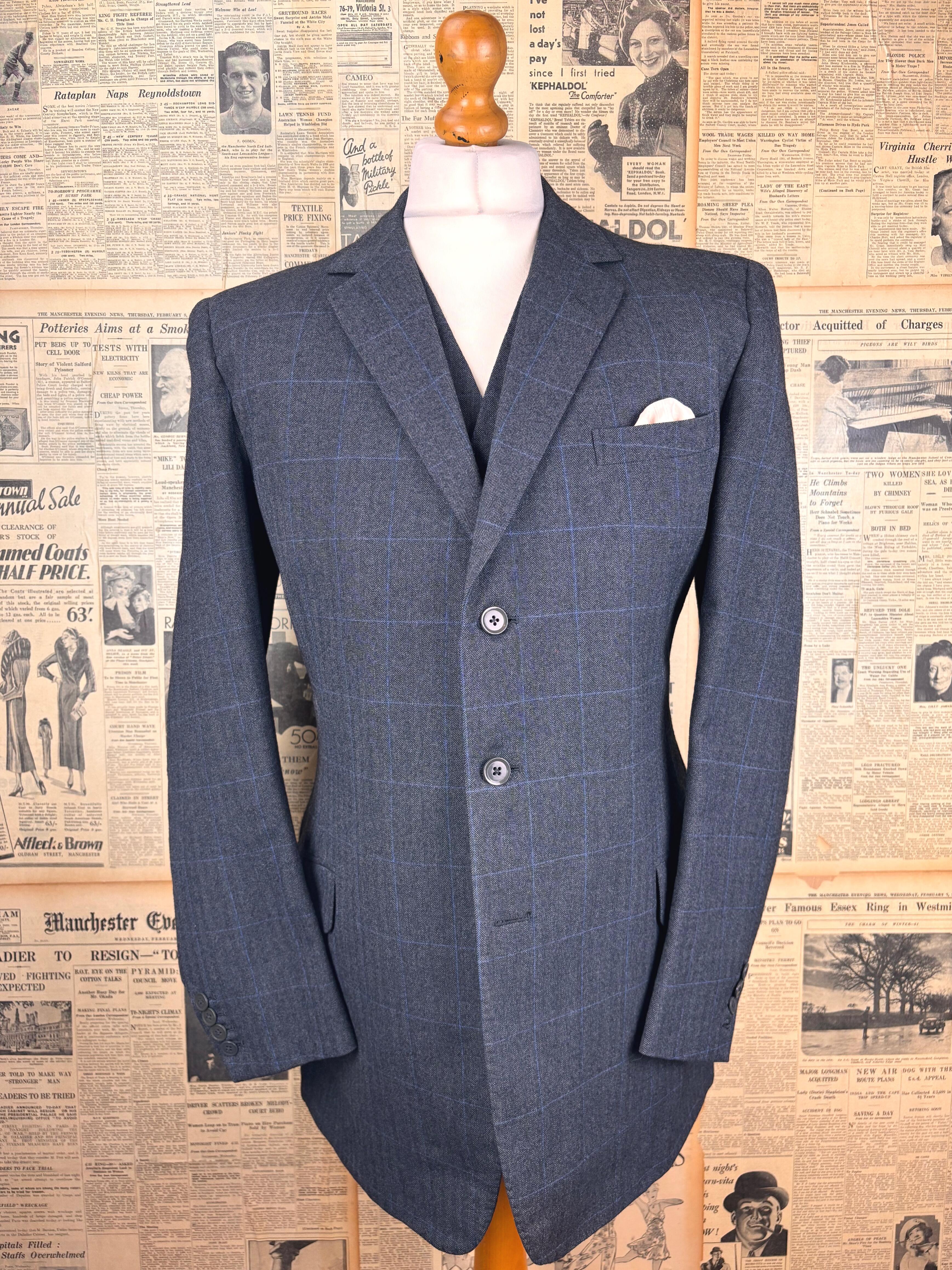 1971 Conway Williams three piece grey suit size 42 long
