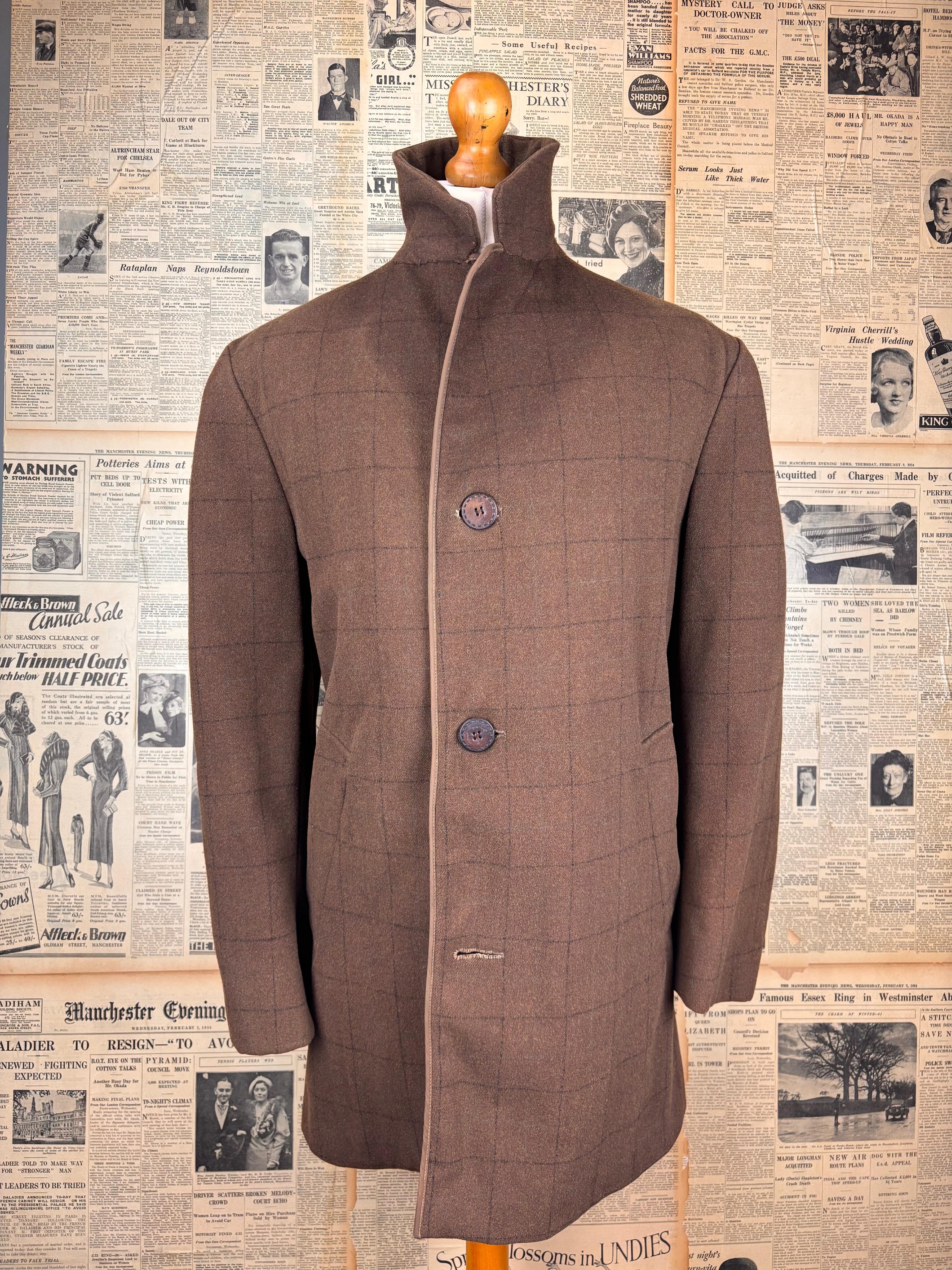 ARC34 Hardy Amies 1960's cavalry twill car coat size 42 44