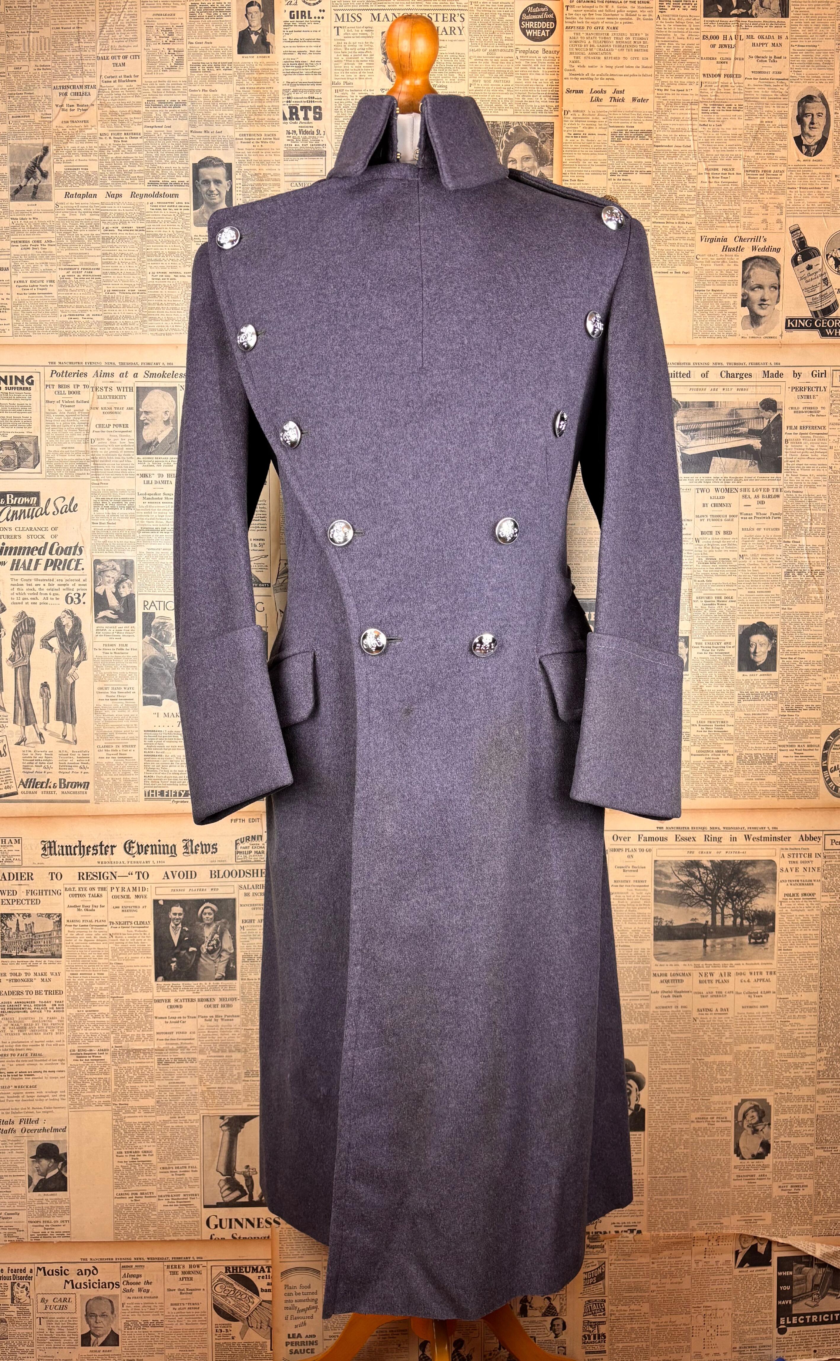 Bespoke doe skin Guards officers greatcoat size 38 40