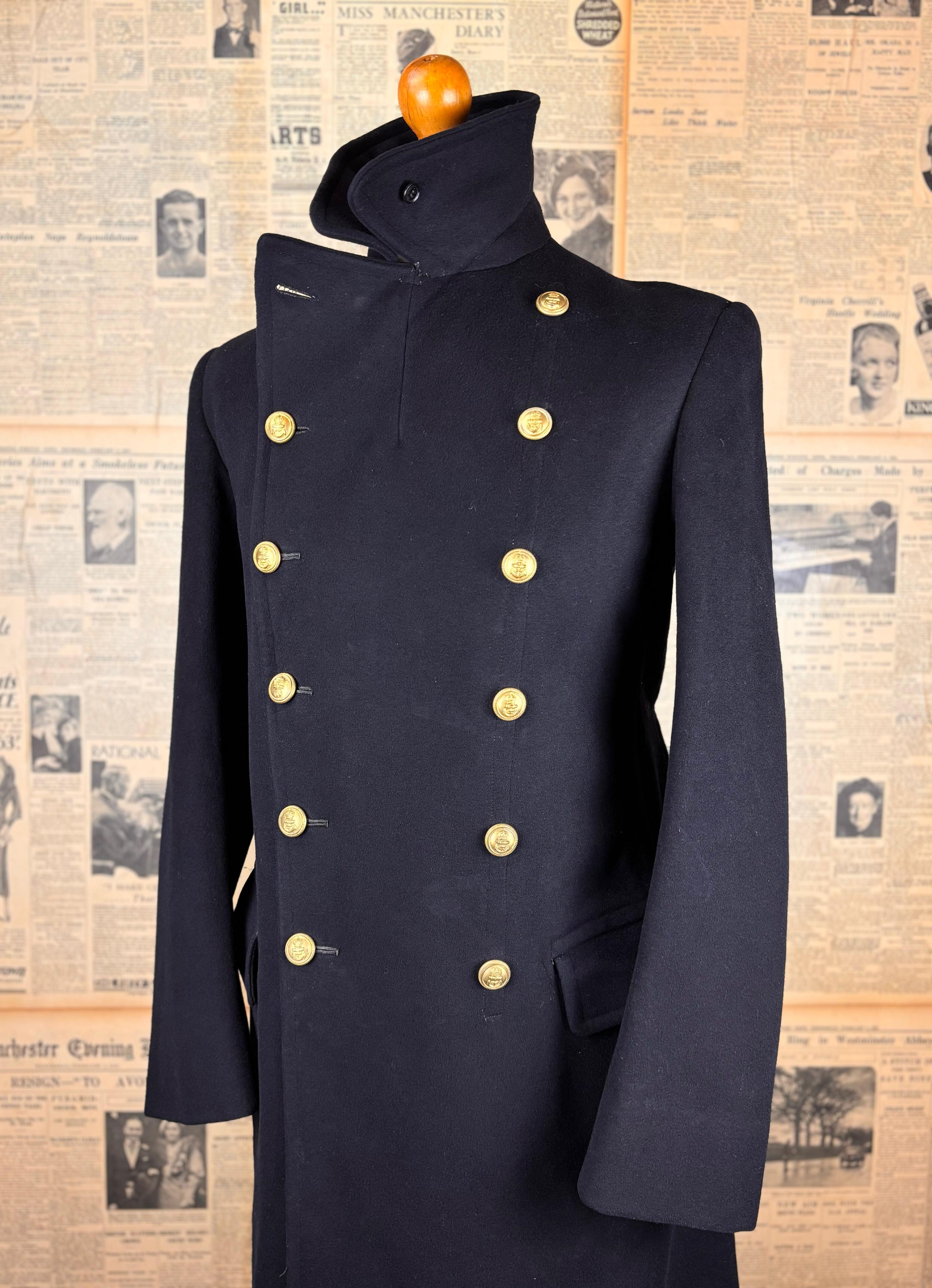 1943 WW2 naval officers doe skin greatcoat size 38 40 long