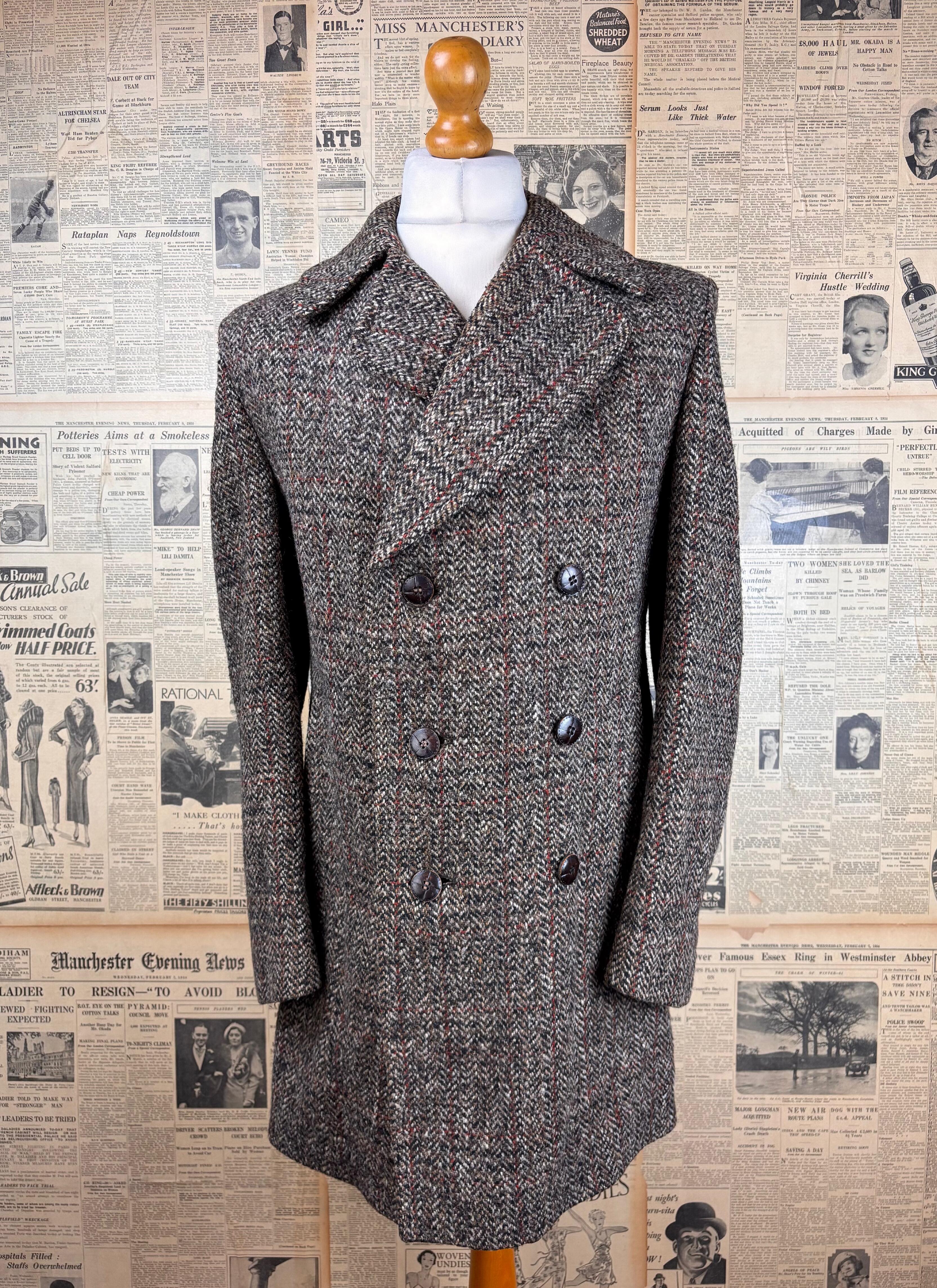 1970's tweed reefer pea coat size 40