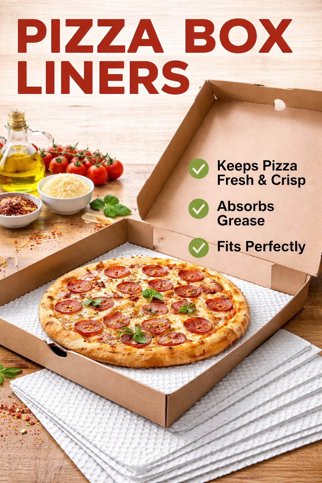 Pizza Box Liners 30×30 cm – Grease-Proof Liners for 12" Pizza Boxes ...
