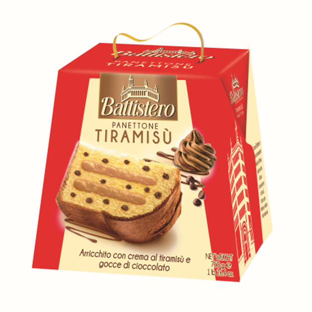 Panettone Tiramisu & Choc Drops "Battistero" 750g