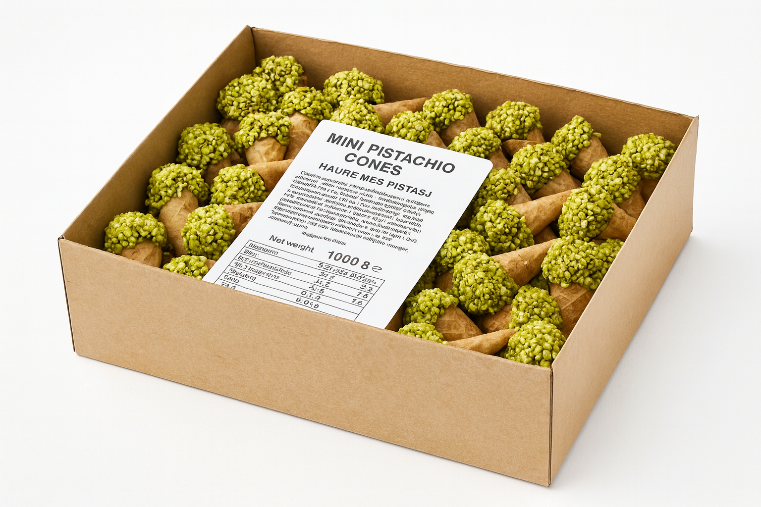 Mini Pistachio Cones 1kg – Italian Pastry Bites