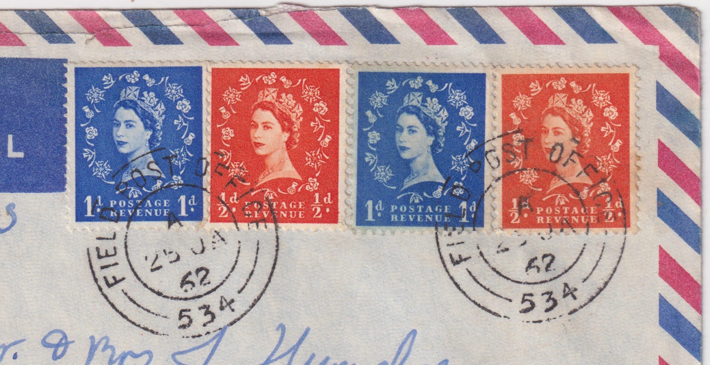 1962 MALTA BFPO 51 St Andrew’s Barracks Field Post Office 534 Airmail Cover