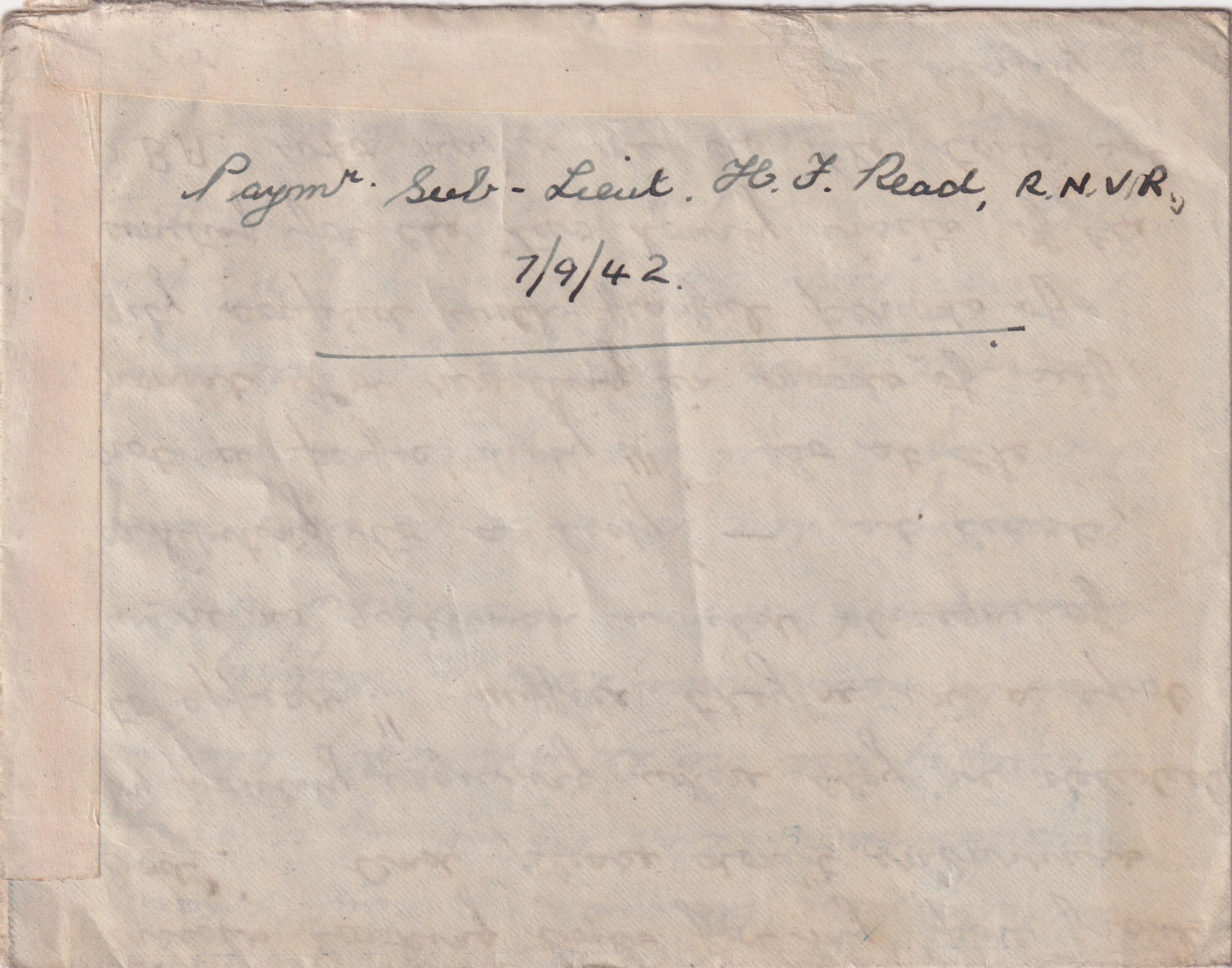 HMS Stag Ismailia Egypt Air Mail Letter 1942 PASSED BY P 53 NAVAL ...