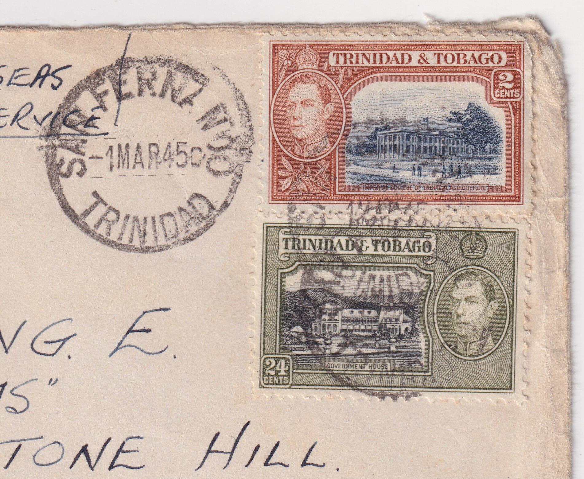 WW2 Forces Overseas On Active Service Cover San Fernando Trinidad RAF ...