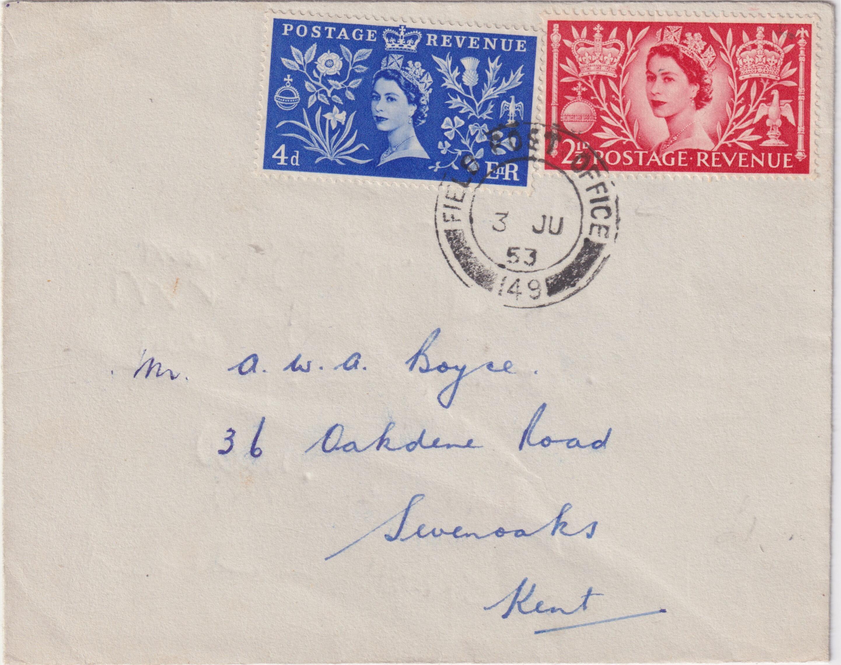 LIBYA MELF 6 Benghazi QE2 1953 Field Post Office 149 Coronation FDC ...