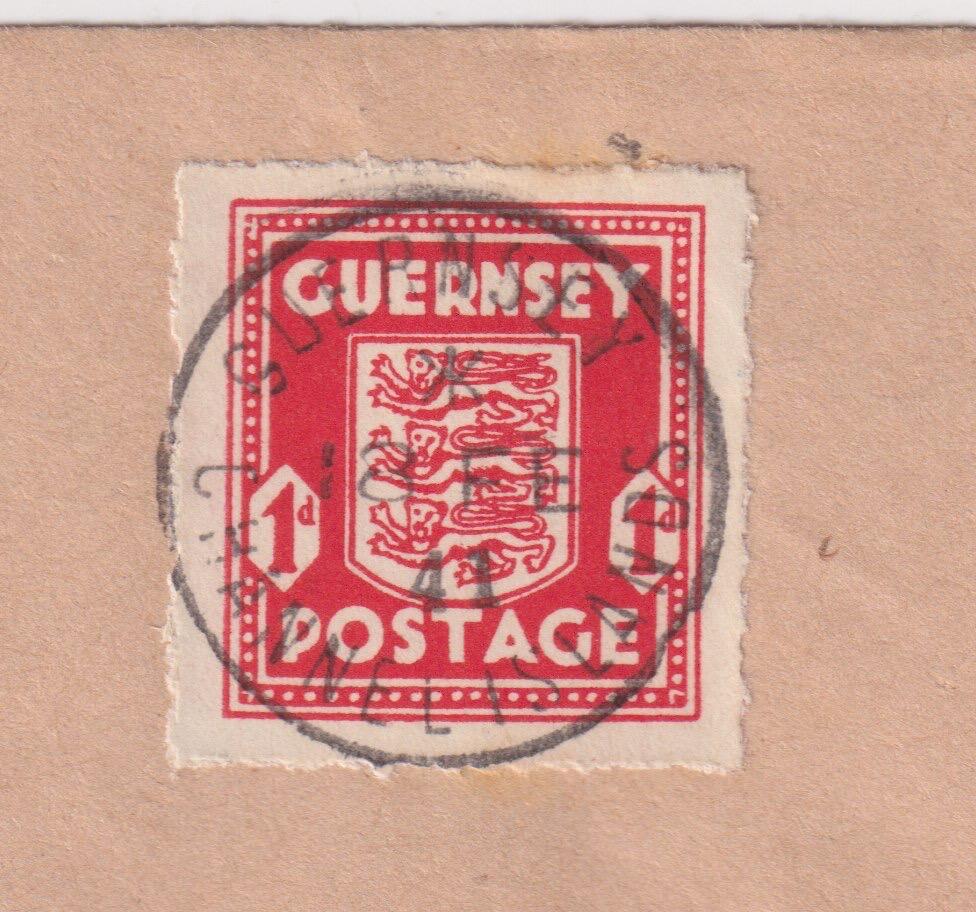 1941 Occupied Channel Islands Coat of Arms 1d GUERNSEY Local Cover