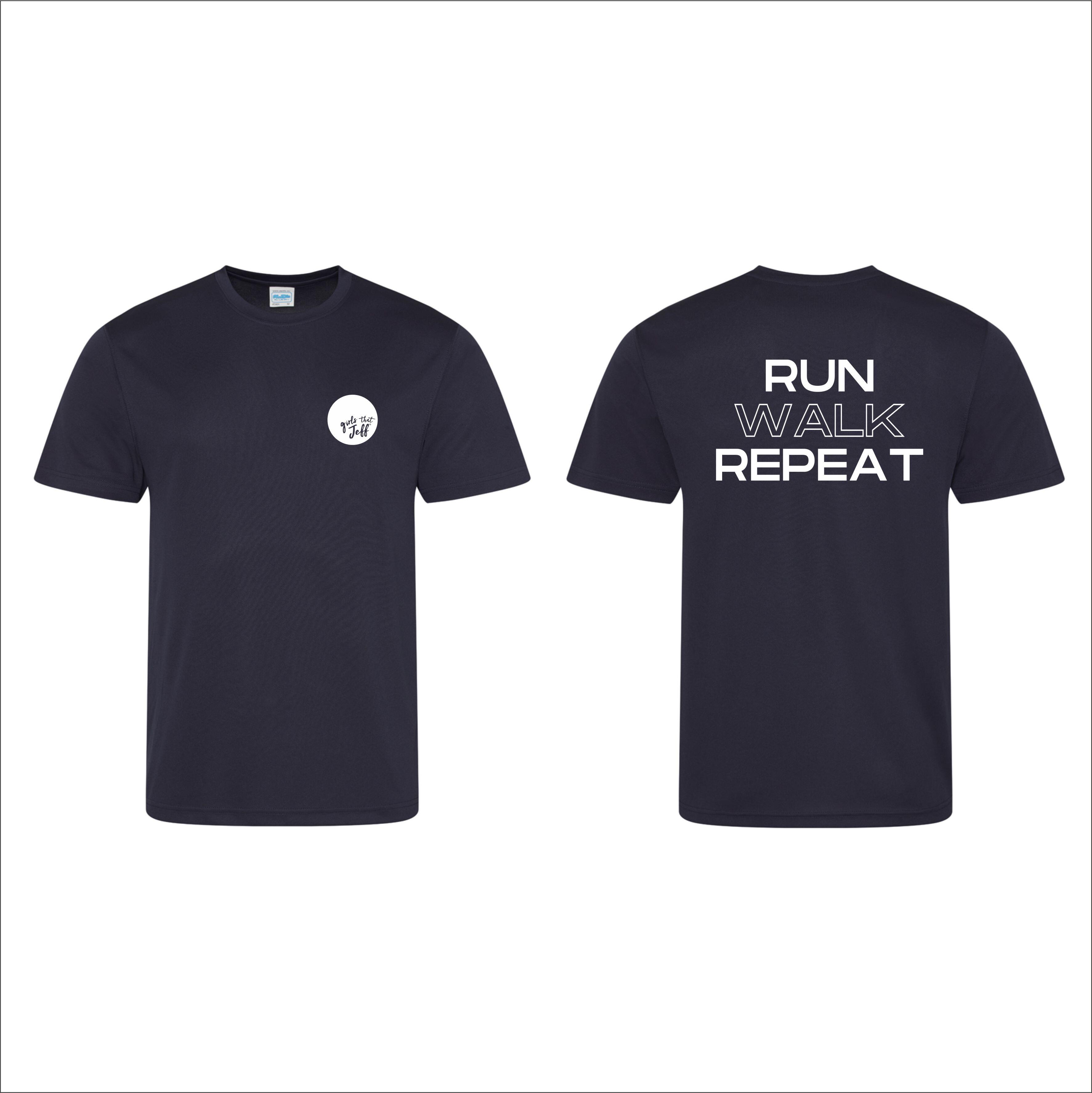 Run Walk Repeat Design - Unisex Sports T-Shirt (JC001)