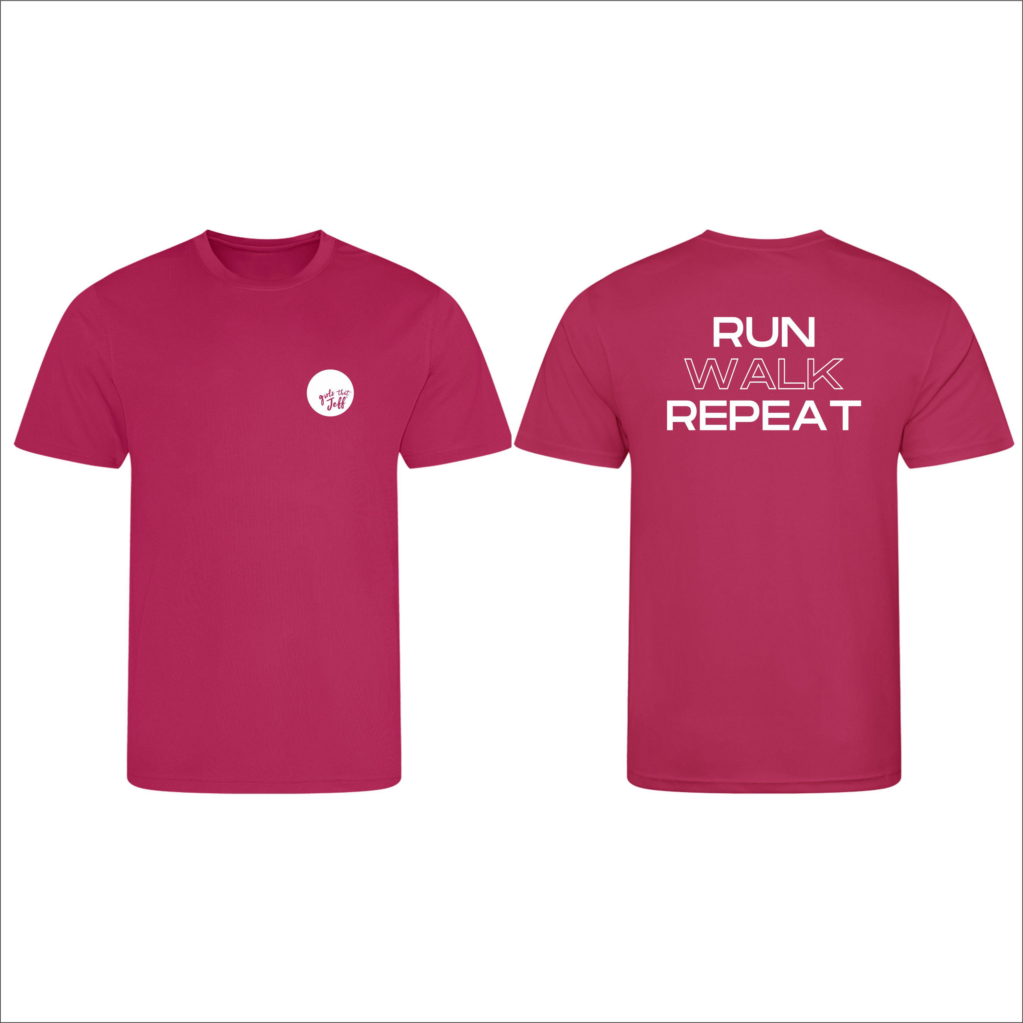 Run Walk Repeat Design - Unisex Sports T-Shirt (JC001)