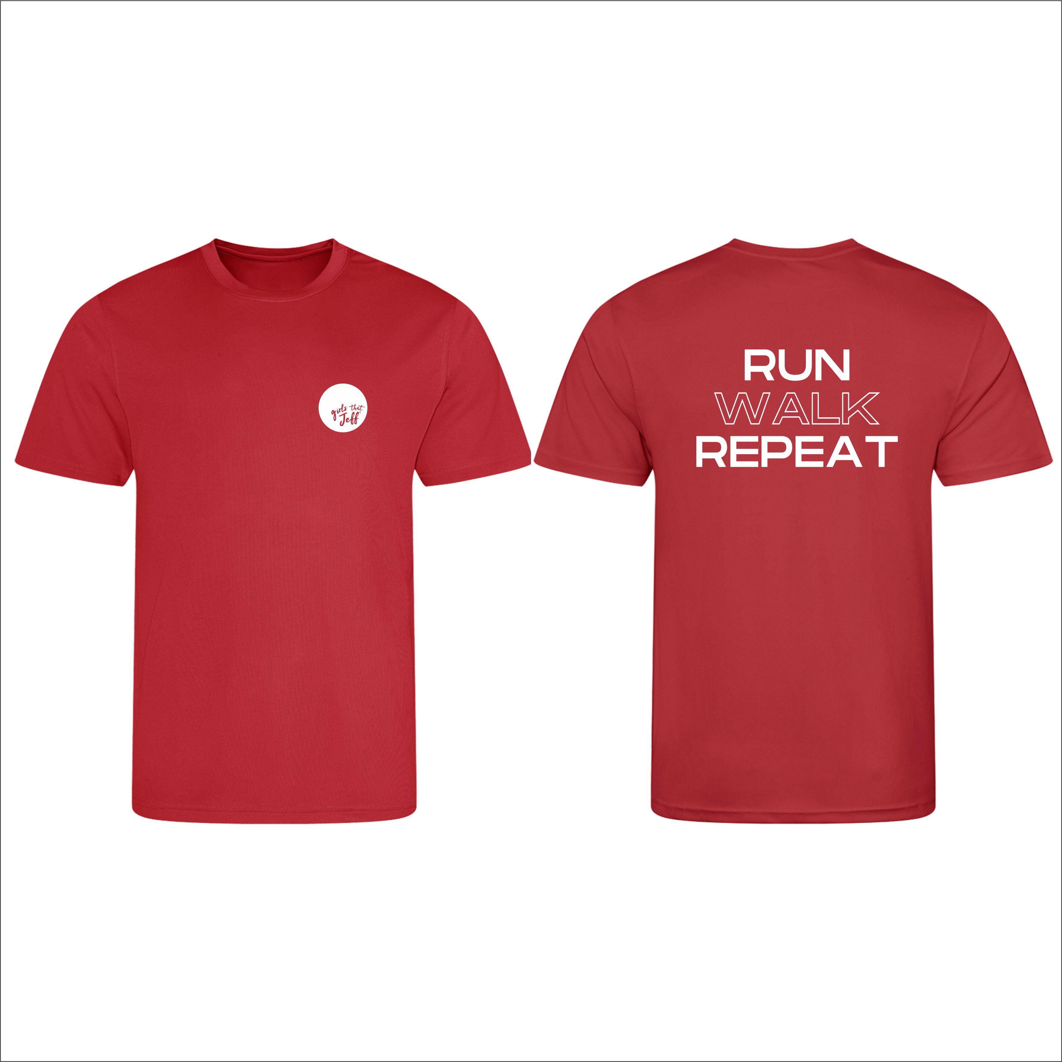 Run Walk Repeat Design - Unisex Sports T-Shirt (JC001)