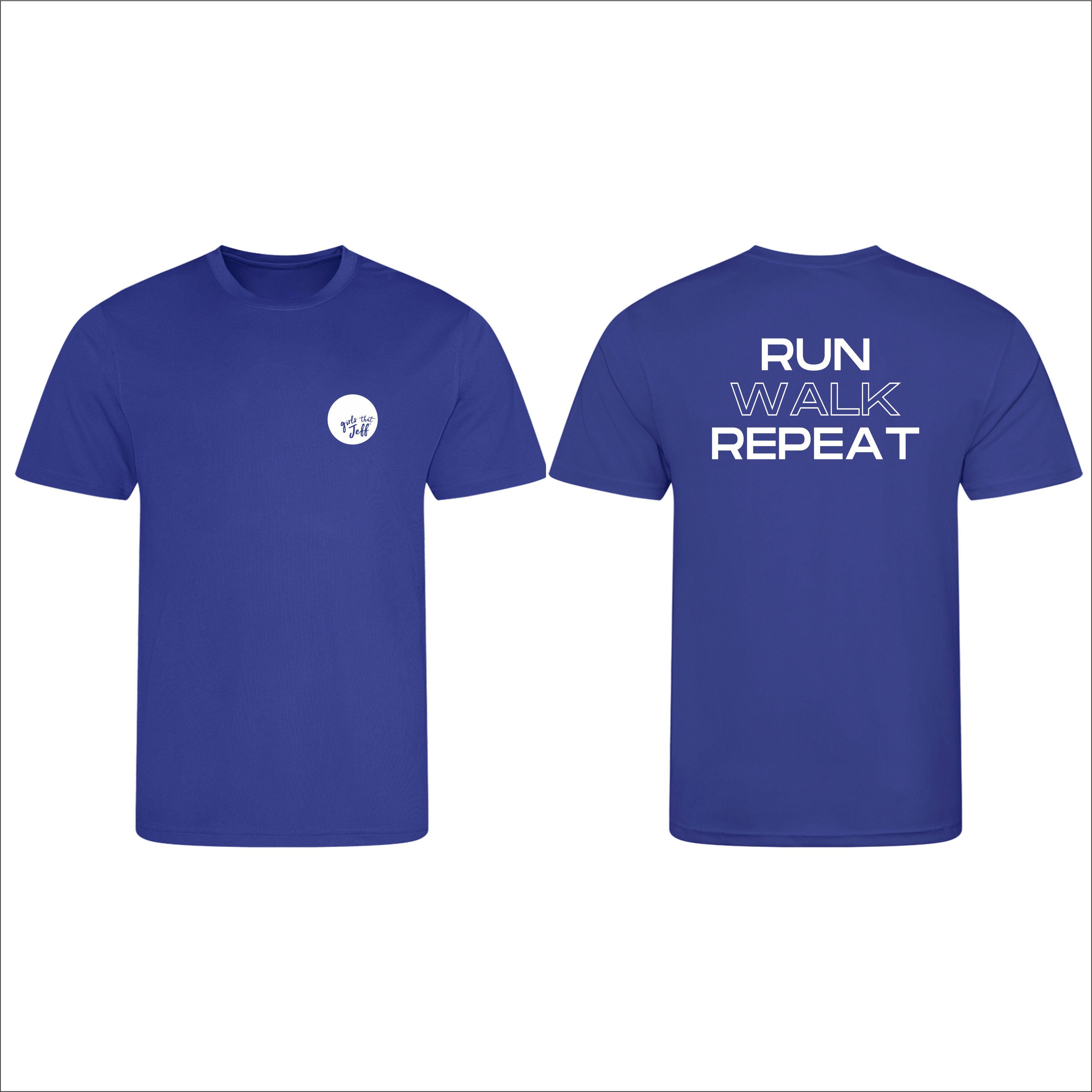 Run Walk Repeat Design - Unisex Sports T-Shirt (JC001)
