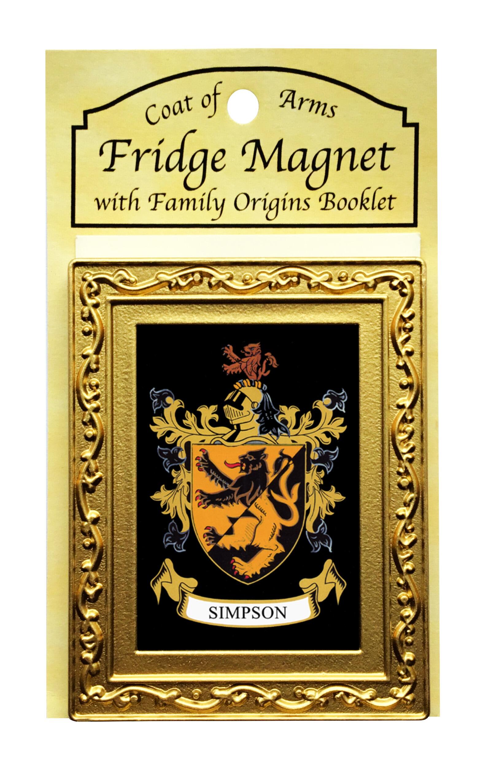Simpson Coat of Arms Magnet | Family Crest Gift