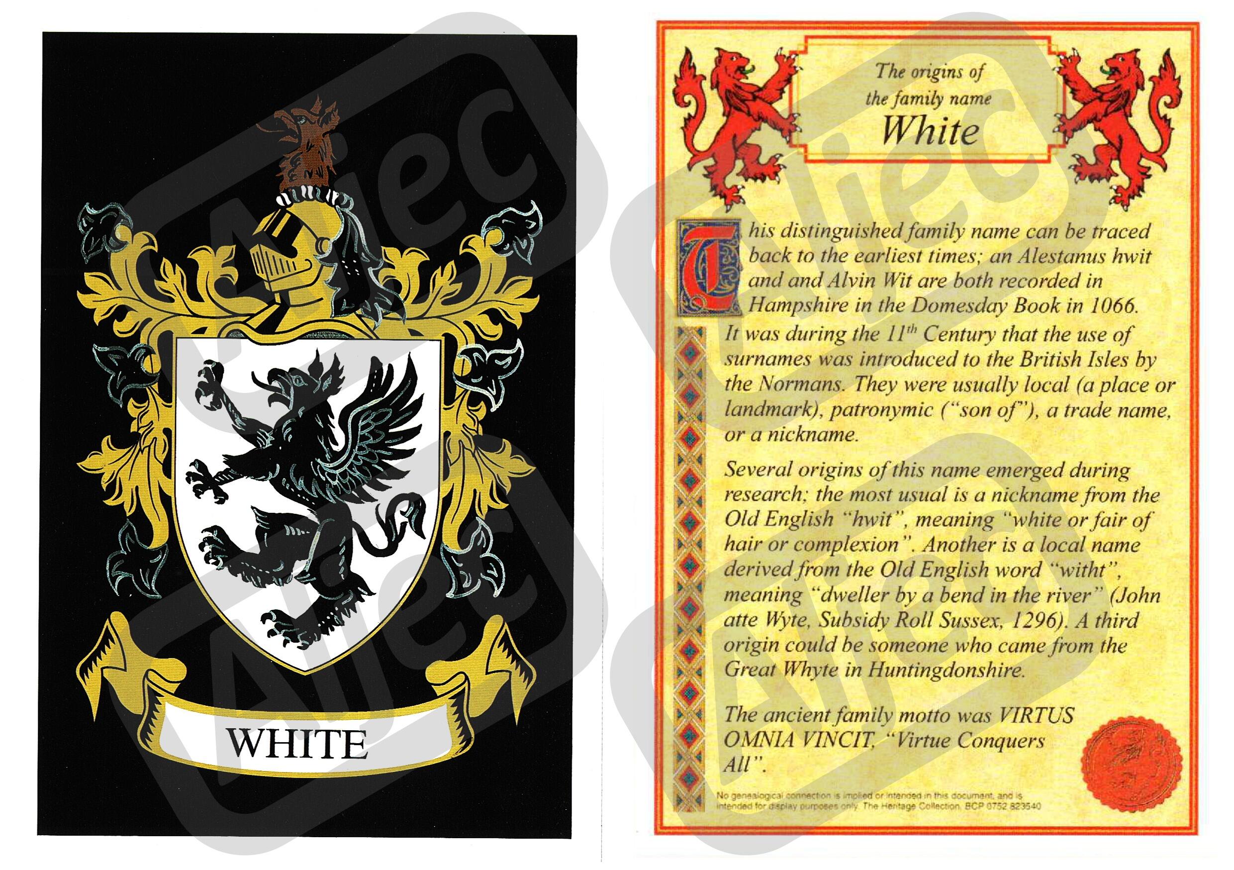 Coat of Arms Heritage Card - White pk of 3