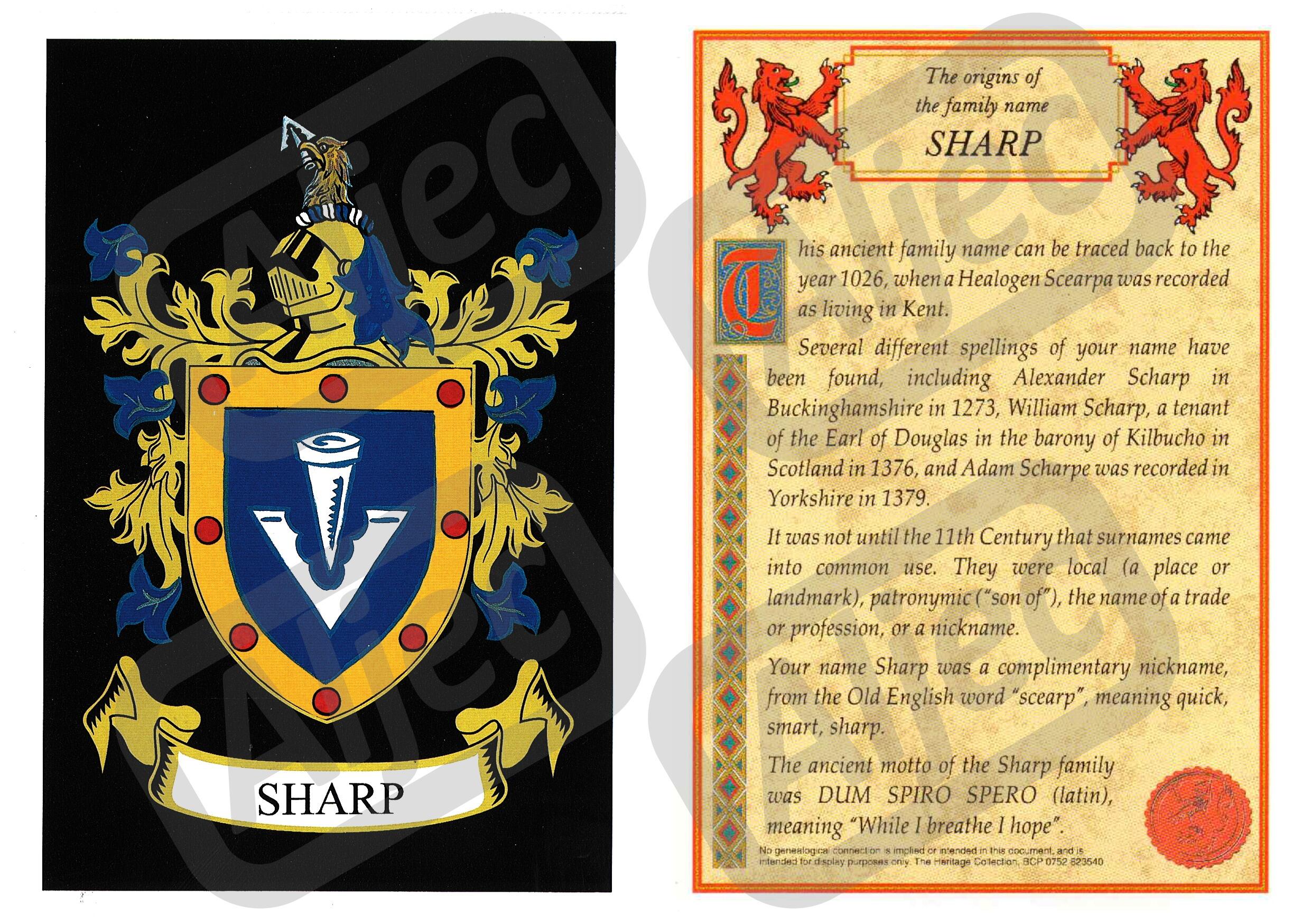 Coat of Arms Heritage Card - Sharp