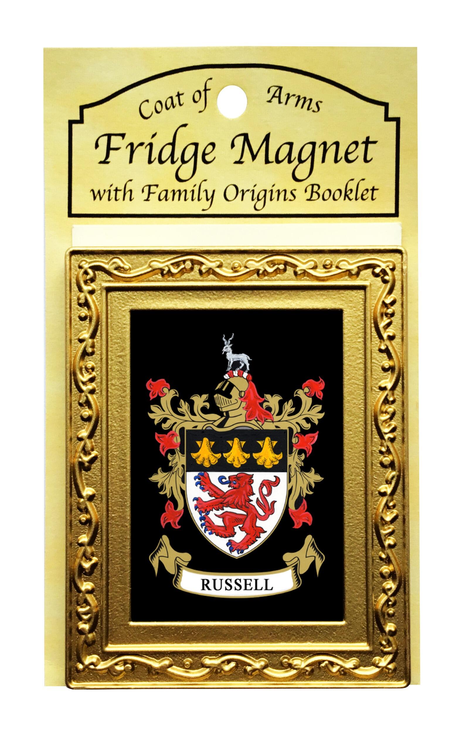 Russell Coat of Arms Magnet | Family Crest Gift