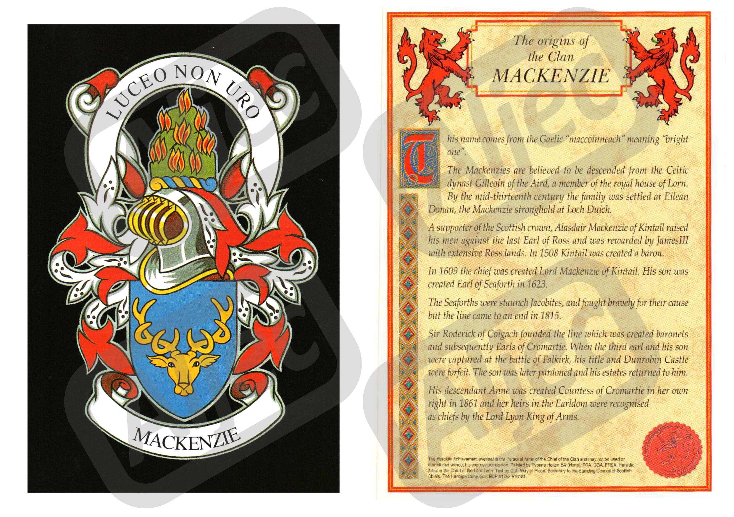 Coat of Arms Heritage Card - MacKenzie