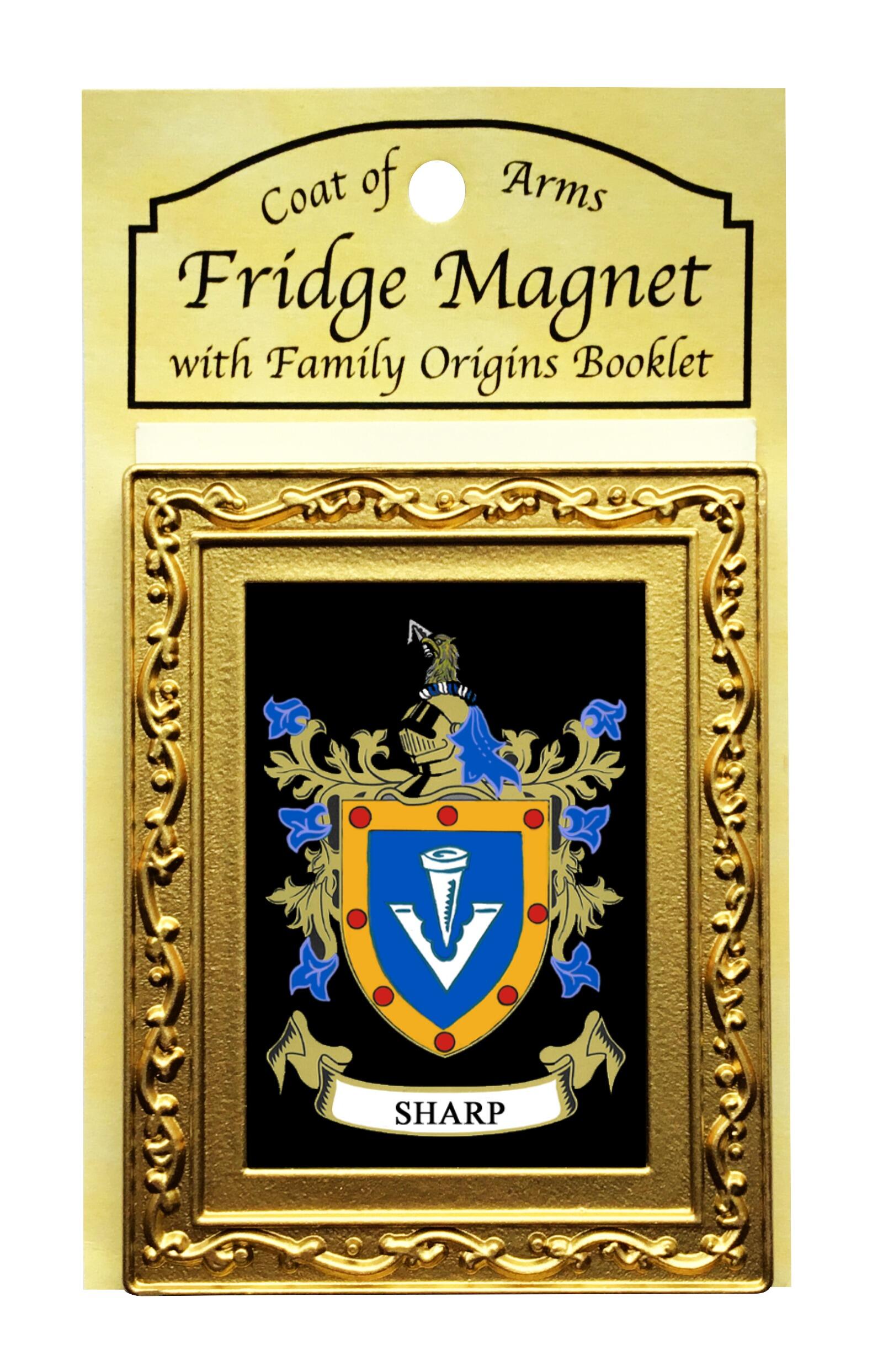 Sharp Coat of Arms Magnet | Family Crest Gift