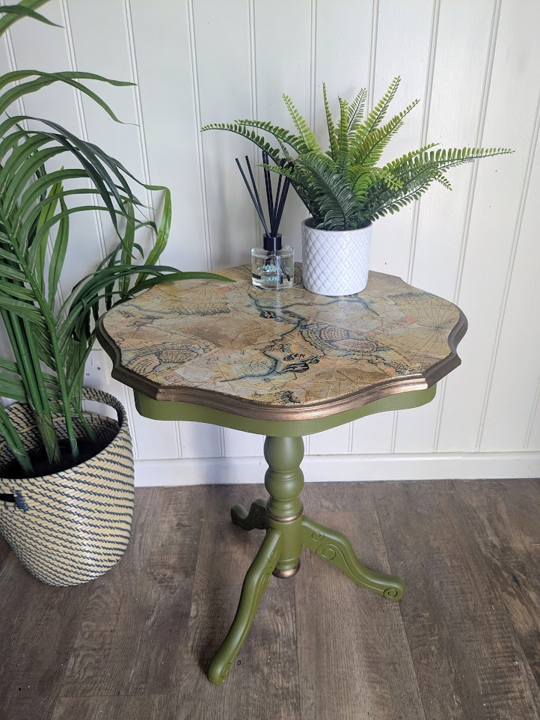 Occasional Table with Vintage World Map Design | Living Room & Hallway ...