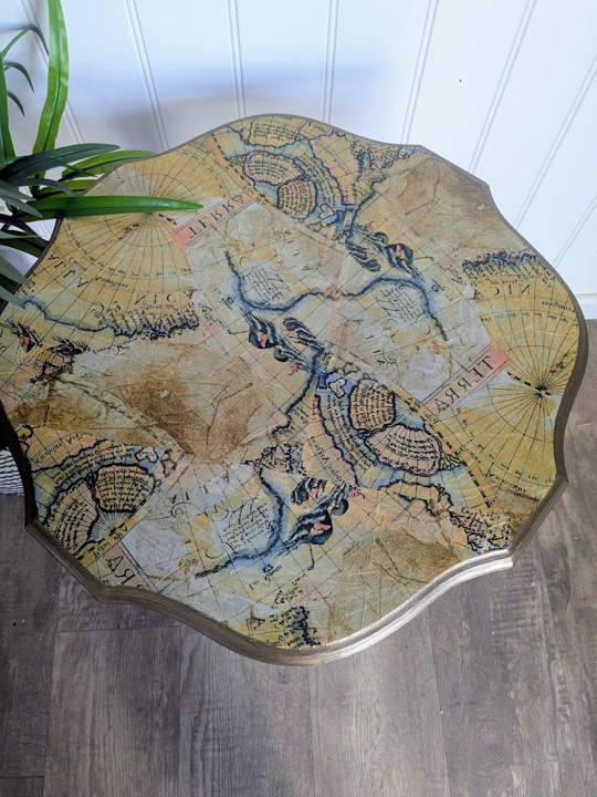 Occasional Table with Vintage World Map Design | Living Room & Hallway ...