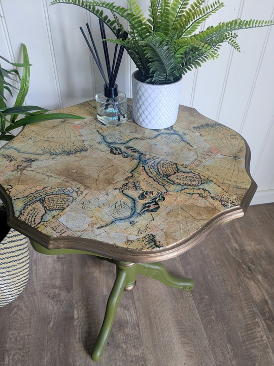 Occasional Table with Vintage World Map Design | Living Room & Hallway ...