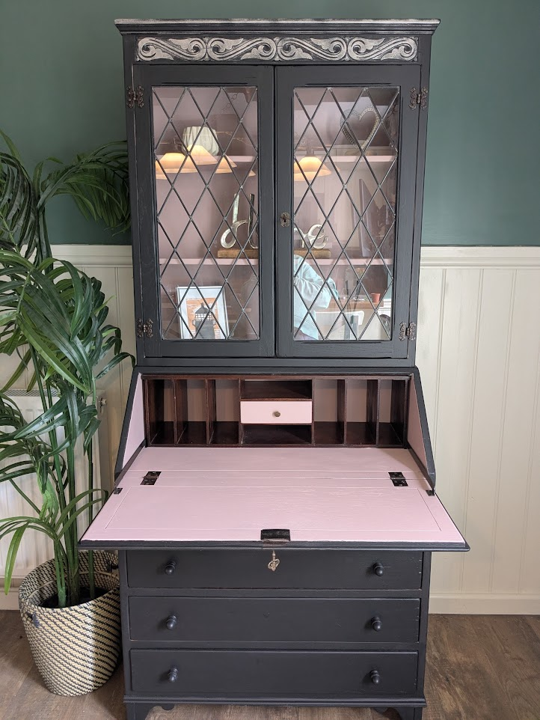 Black and Pink Bureau Bookcase | Writing Bureaus & Desks | Reduce ...
